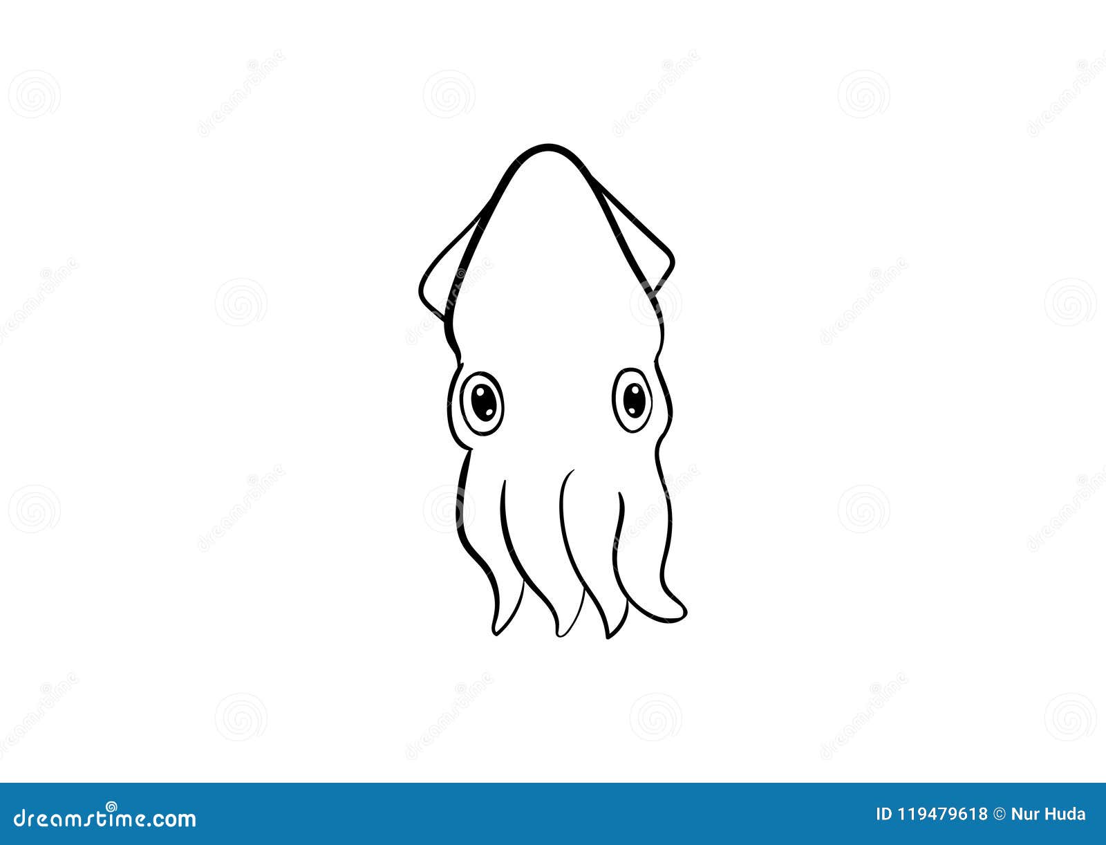 Squid Hand Drawing in a Simple Style Doodle Vector Icon Stock Vector ...