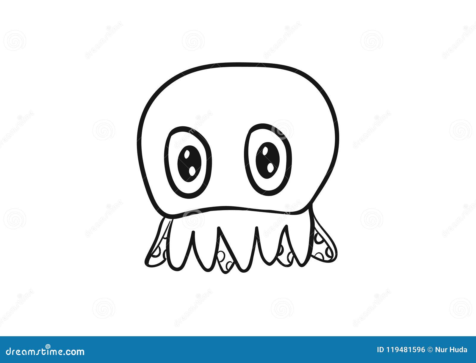 Squid Hand Drawn Outline Doodle Icon Cartoon Vector | CartoonDealer.com ...