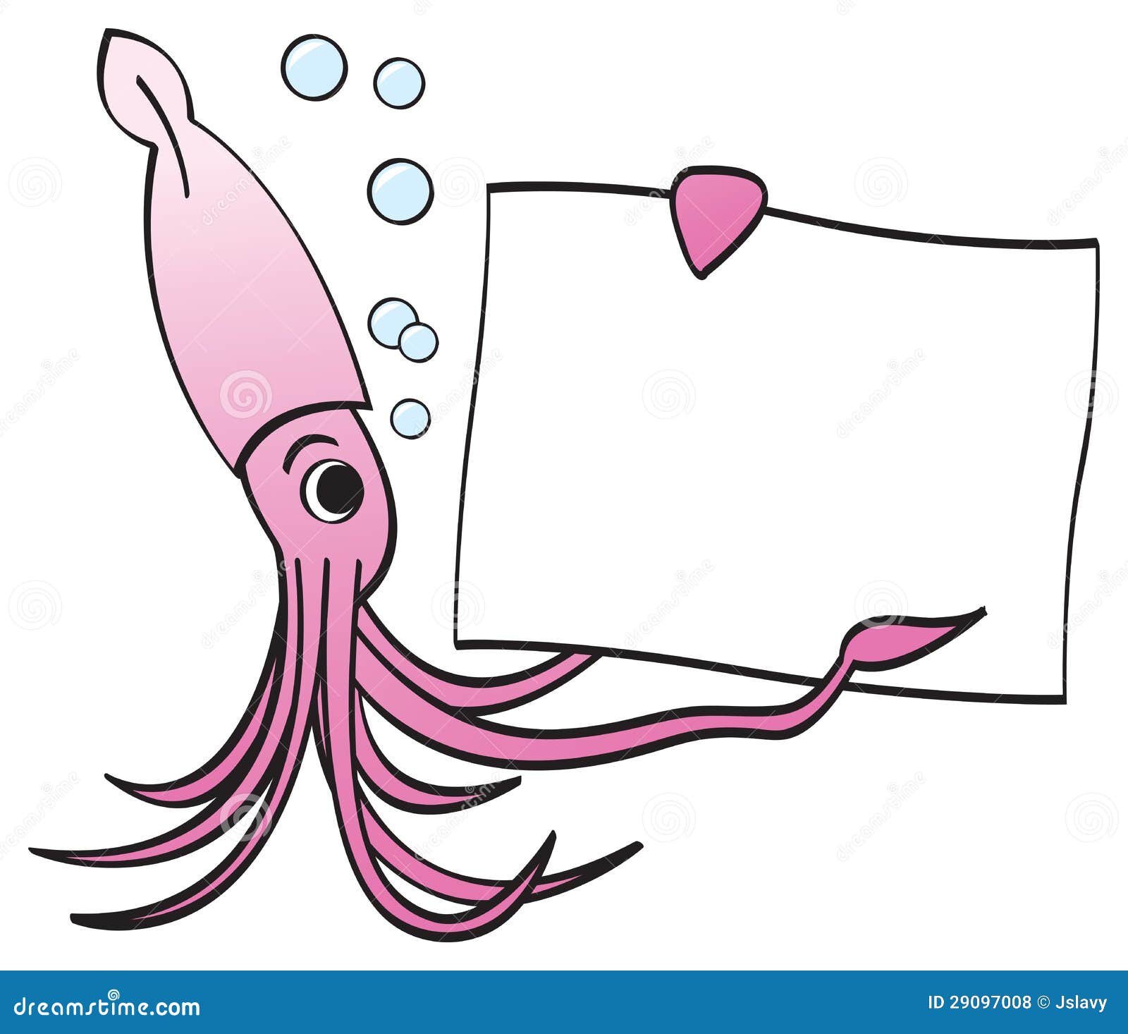 Squid Holding Sign and Pointing Stock Vector - Illustration of deep ...