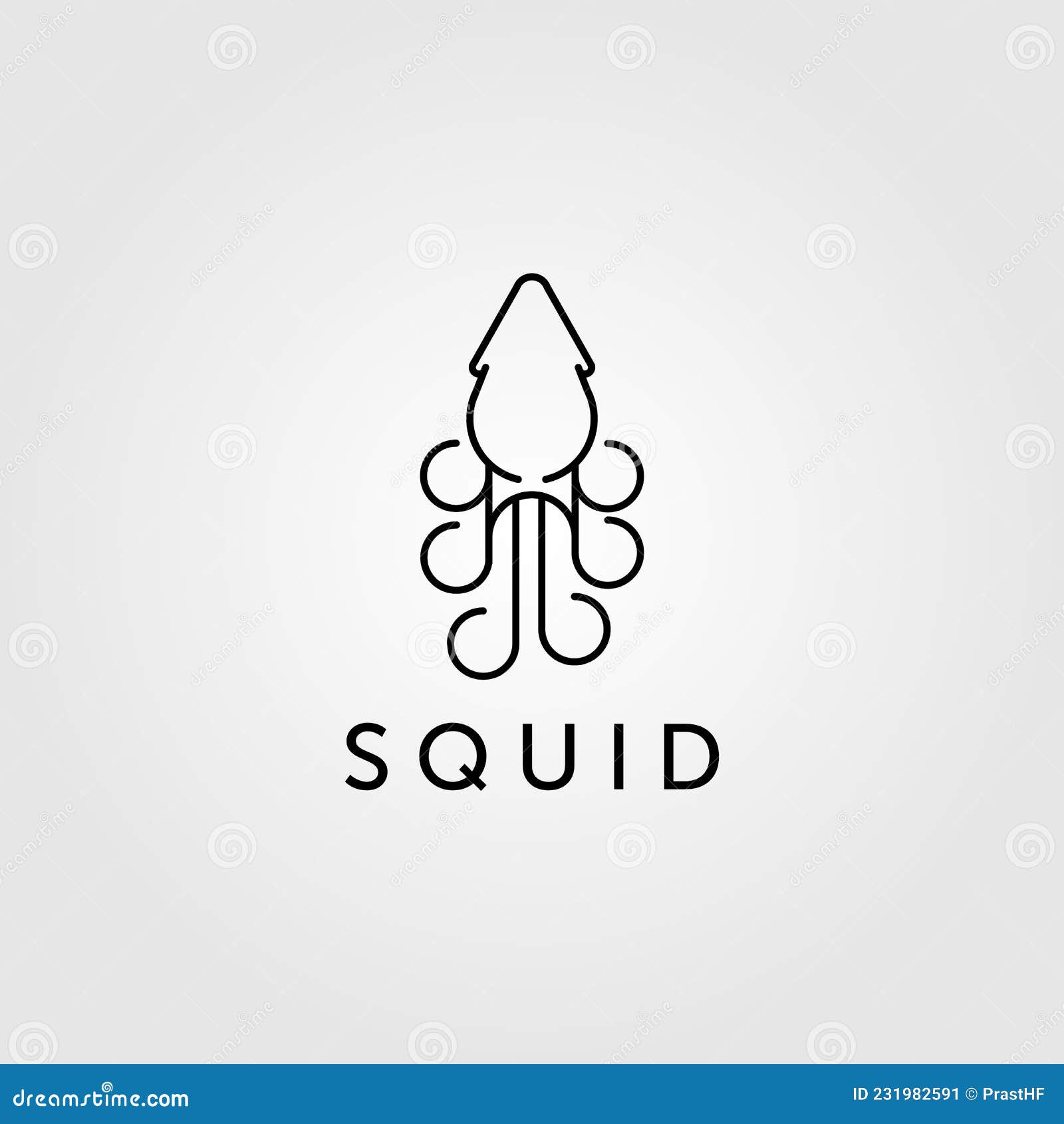 Squid Icon. Vector Illustration. Red Squid Isolated On Blue Water ...