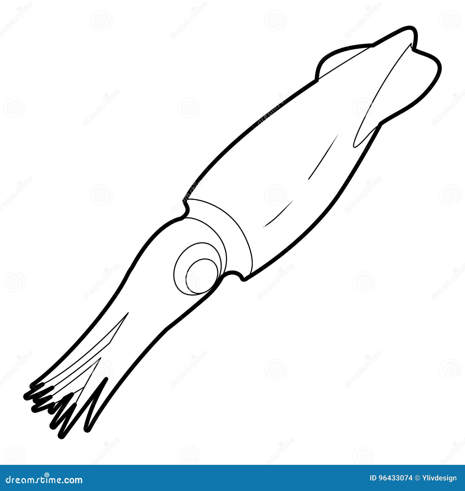 Squid icon outline stock vector. Illustration of fresh - 96433074