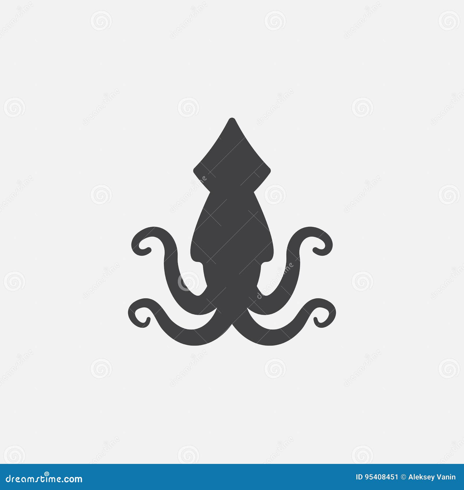 Squid Icon Vector Isolated on White . Stock Vector - Illustration of ...