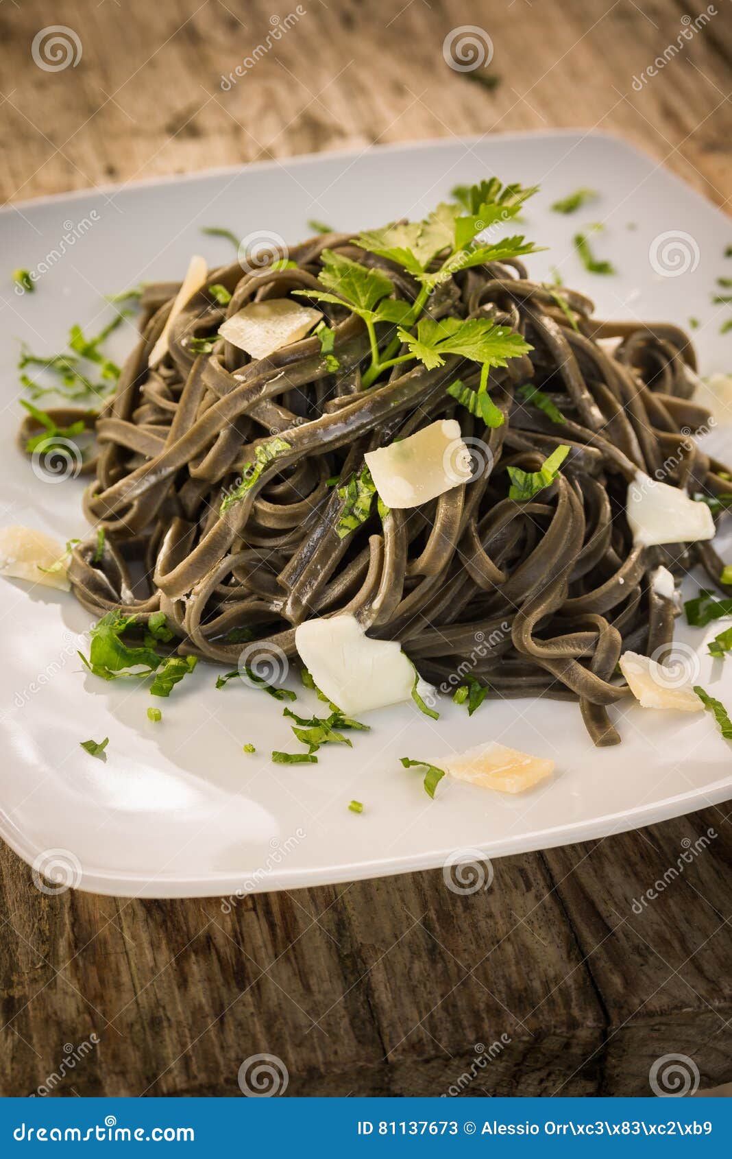 Squid Ink Pasta stock image. Image of cook, dish, restaurant - 81137673