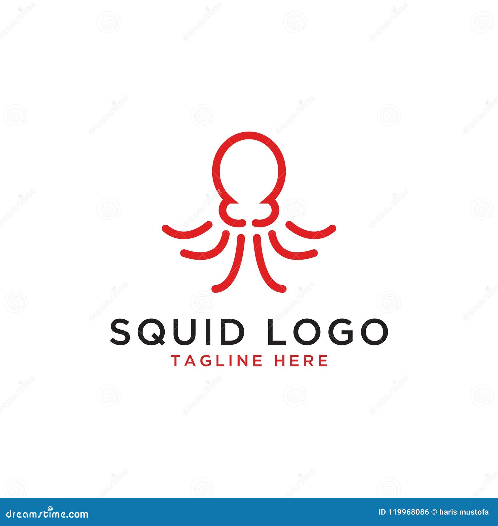 Squid logo design template stock vector. Illustration of shape - 119968086