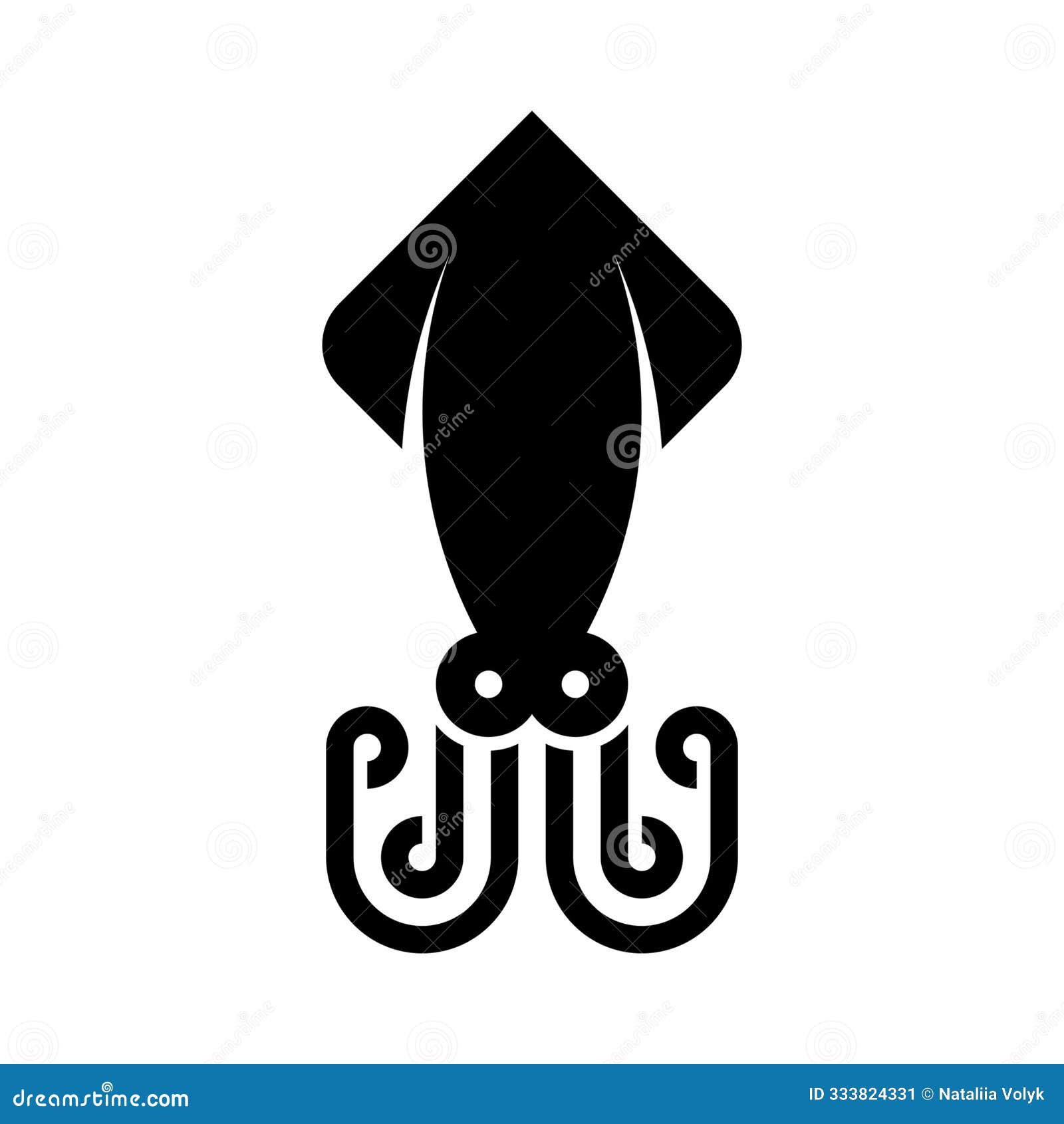Squid logo stock vector. Illustration of squid, simple - 333824331