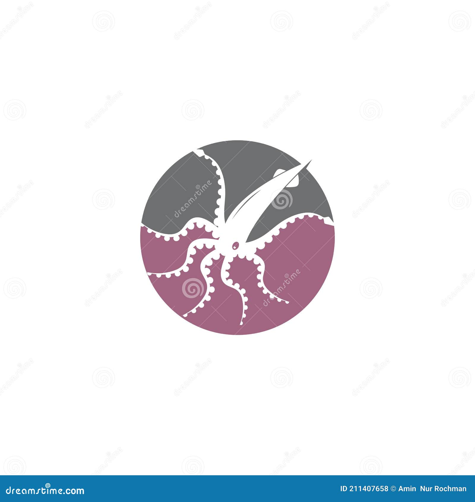 Squid logo vector template stock illustration. Illustration of tentacle ...