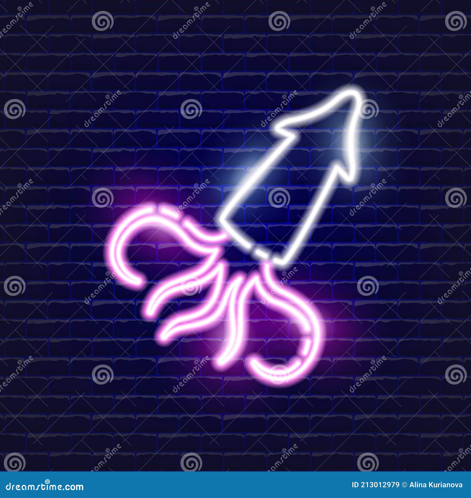 Squid Neon Icon. Glowing Vector Illustration Icon for Mobile, Web, and ...
