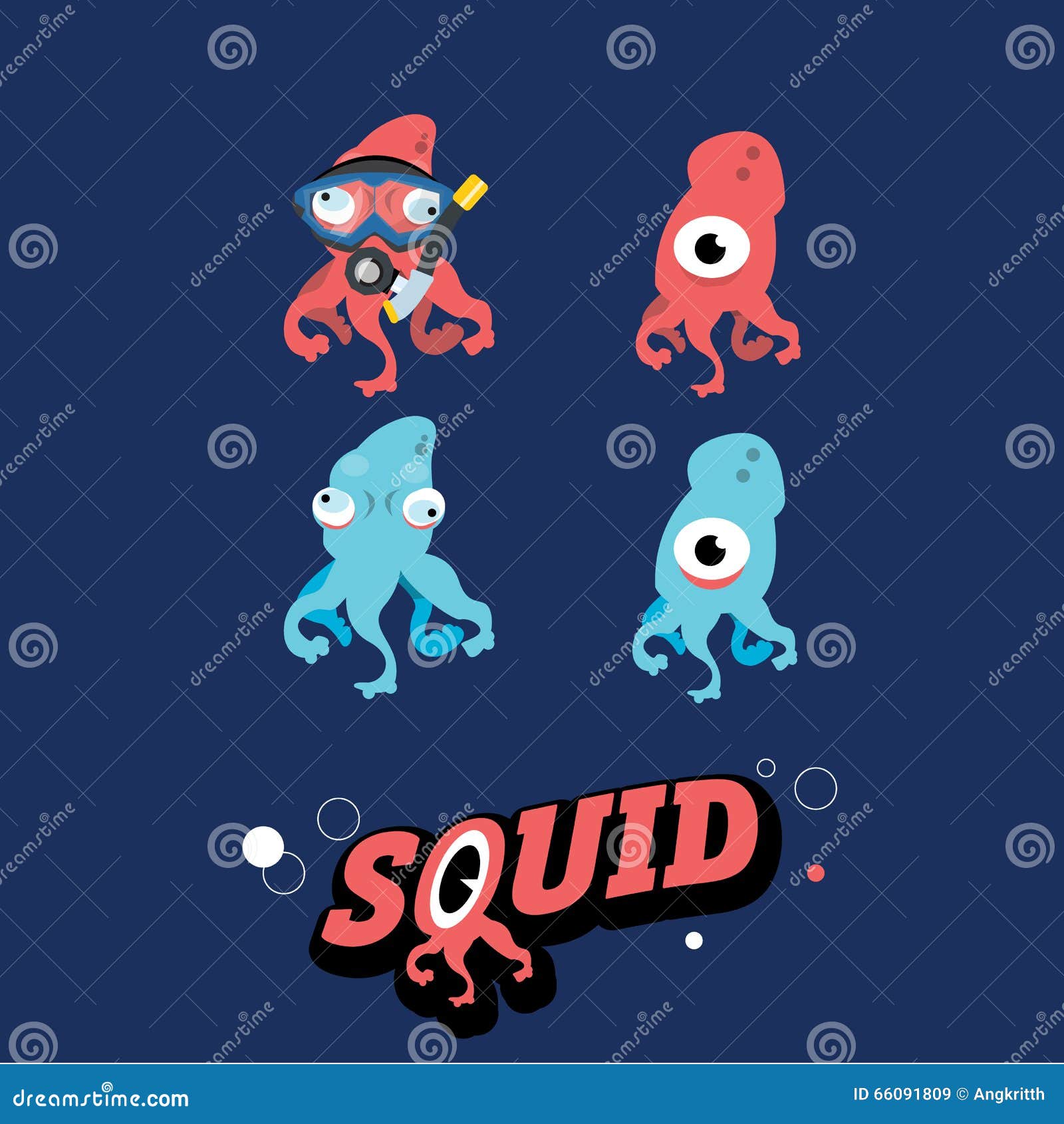 Squid Octopus Character Letter Stock Illustrations – 55 Squid Octopus ...