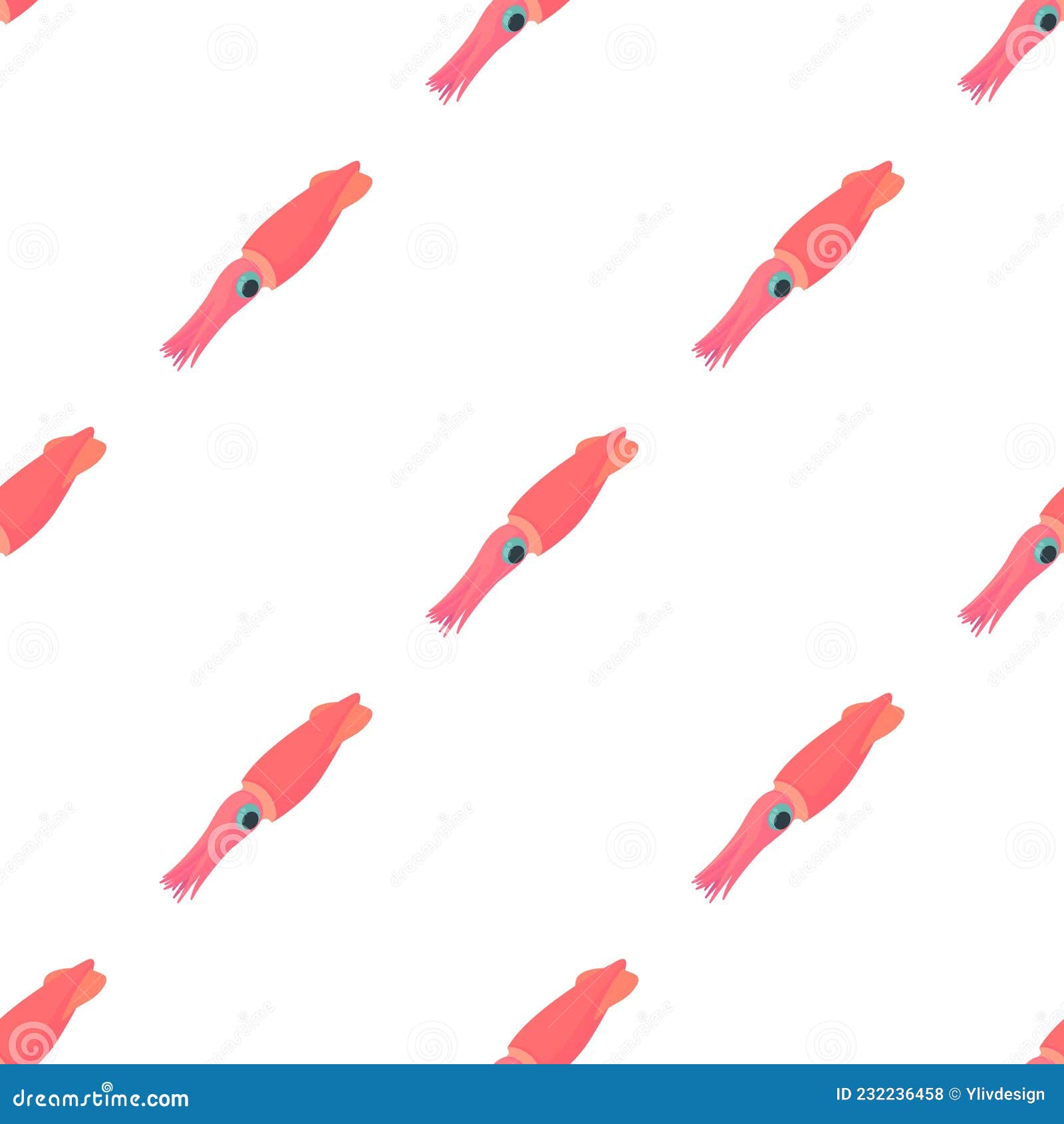 Squid Pattern Seamless Vector Stock Illustration - Illustration of ...
