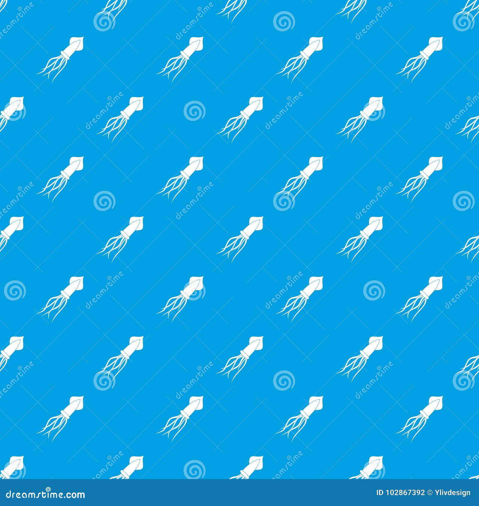 Squid Pattern Seamless Blue Stock Vector - Illustration of icon ...
