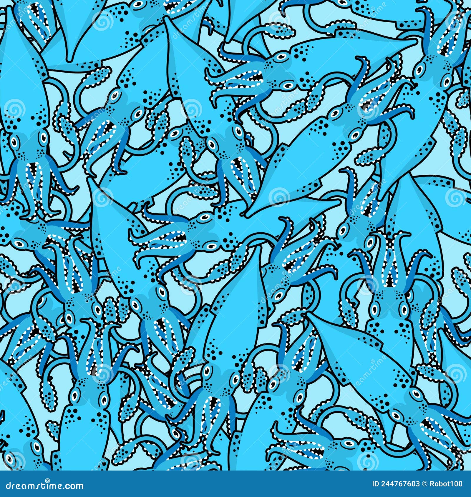 Squid Pattern Seamless. Calamary Background. Baby Fabric Texture ...