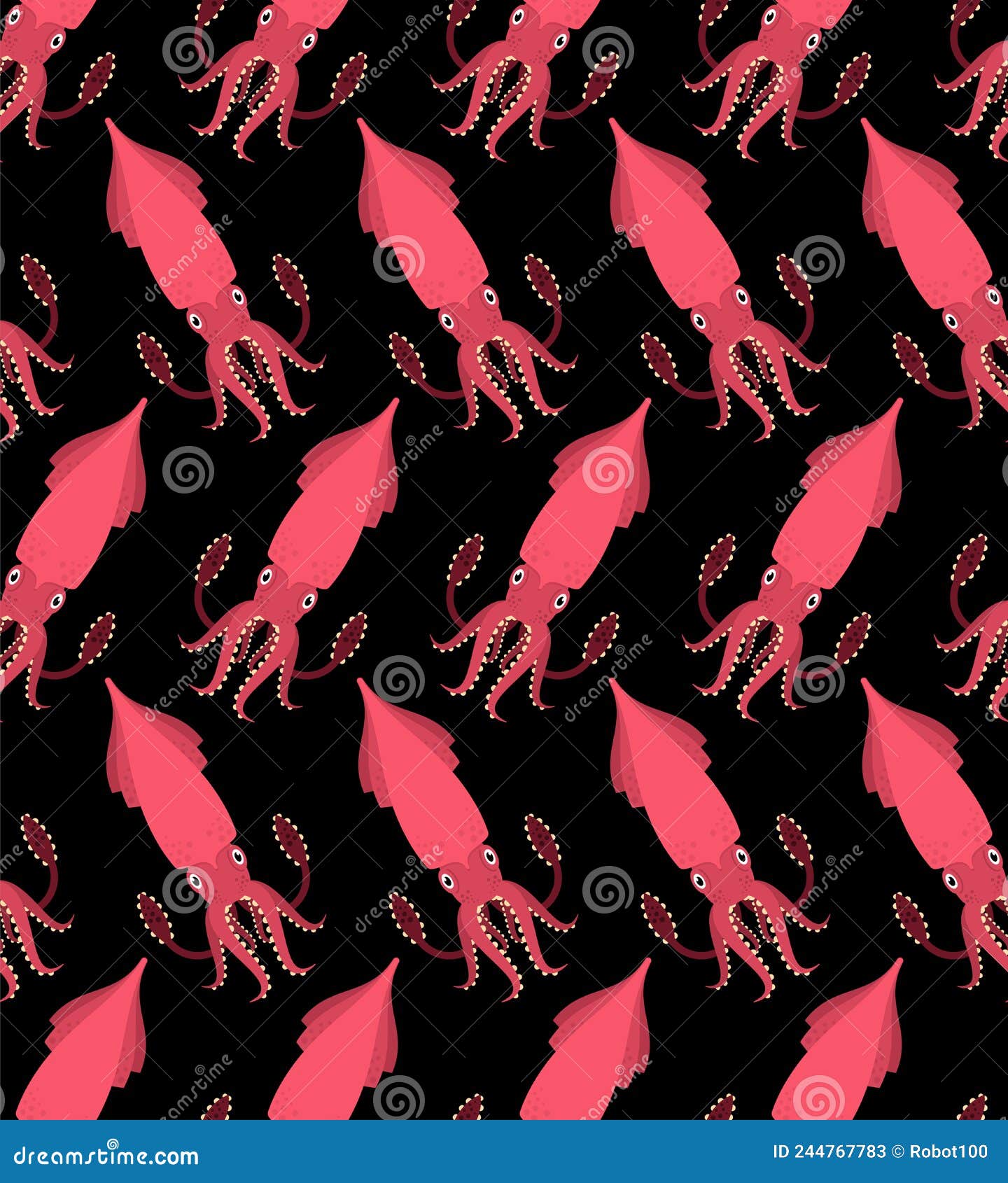 Squid Pattern Seamless. Calamary Background. Baby Fabric Texture ...