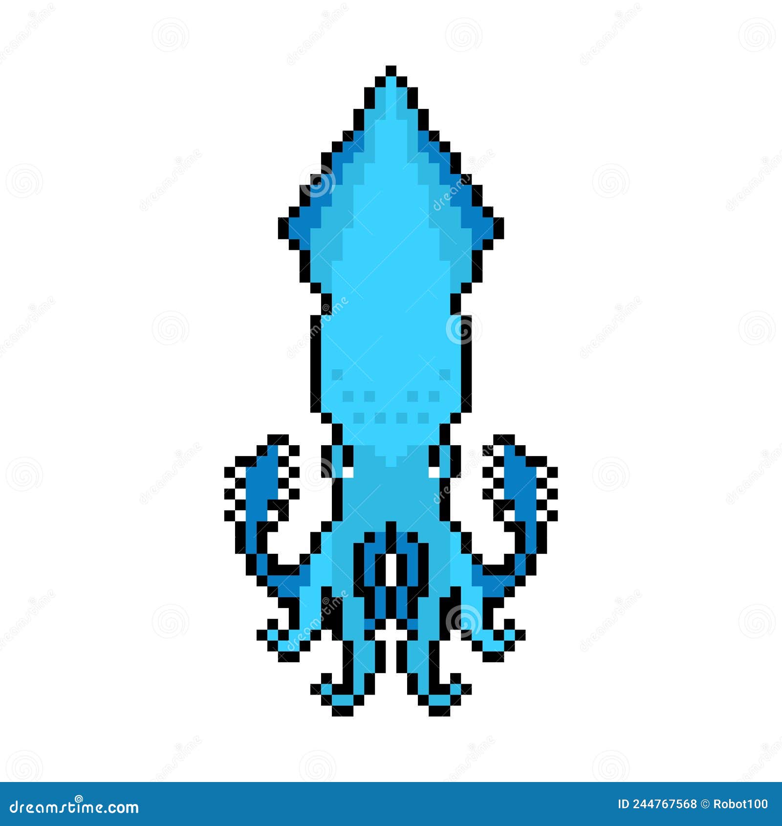 Squid Pixel Art Isolated. 8 Bit Calamary Icon Stock Vector ... Squid Pixel Art Isolated. 8 Bit Calamary Icon Stock Vector ...