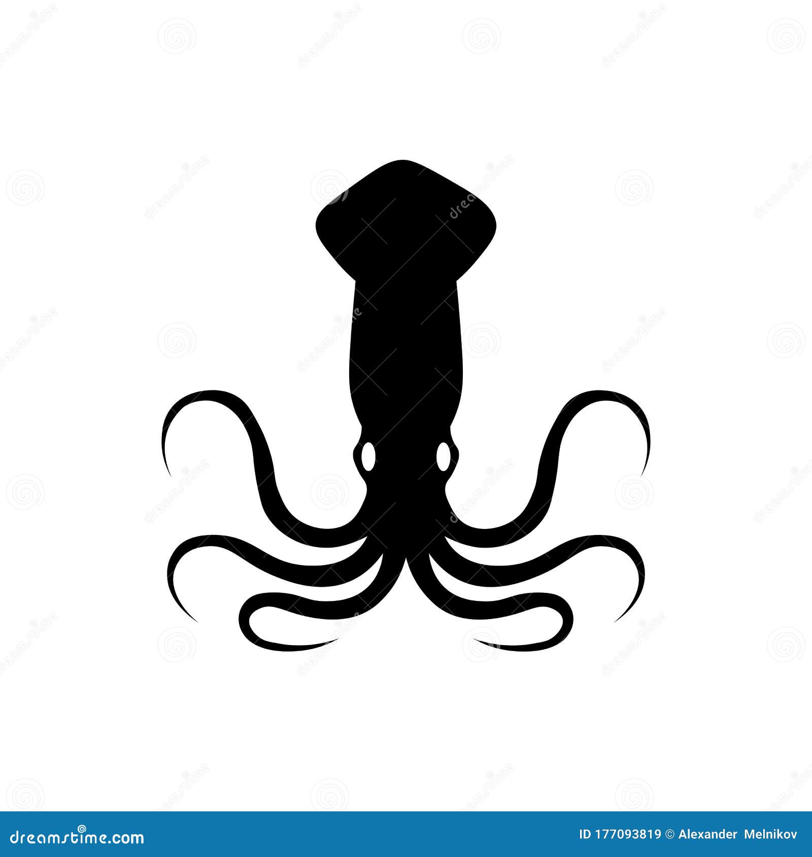 Squid Sign Black Icon. Vector Illustration Eps 10 Stock Illustration ...