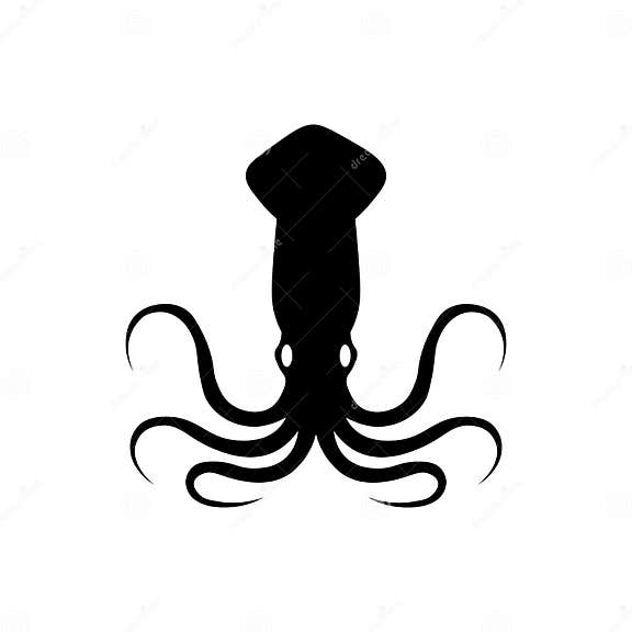 Squid Sign Black Icon. Vector Illustration Eps 10 Stock Illustration ...