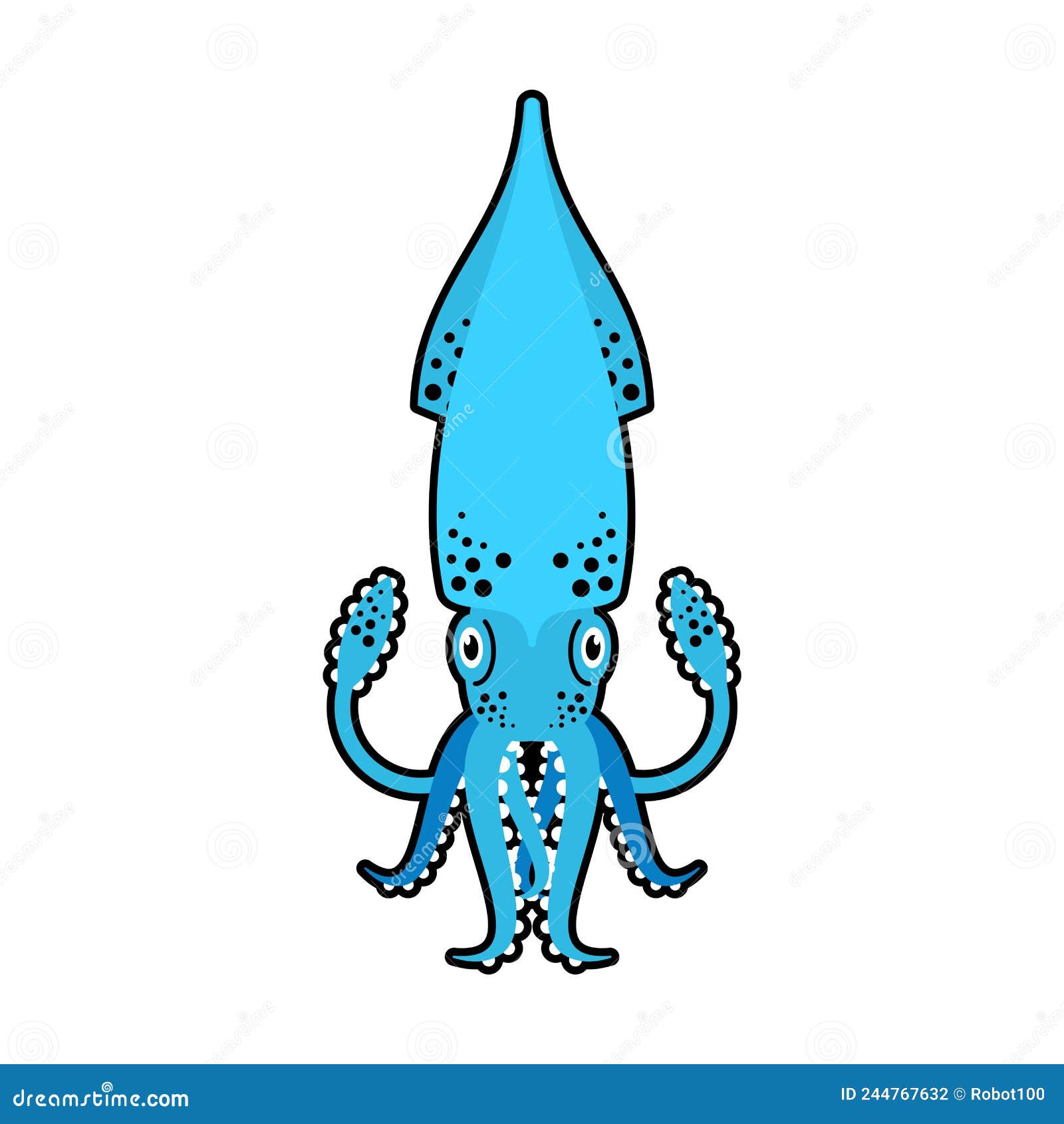 Squid Sign Isolated. Calamary Icon Stock Vector - Illustration of ...