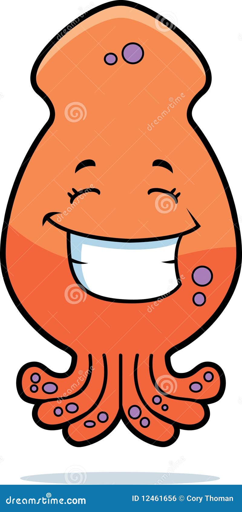 Squid Smiling stock vector. Illustration of tentacles - 12461656