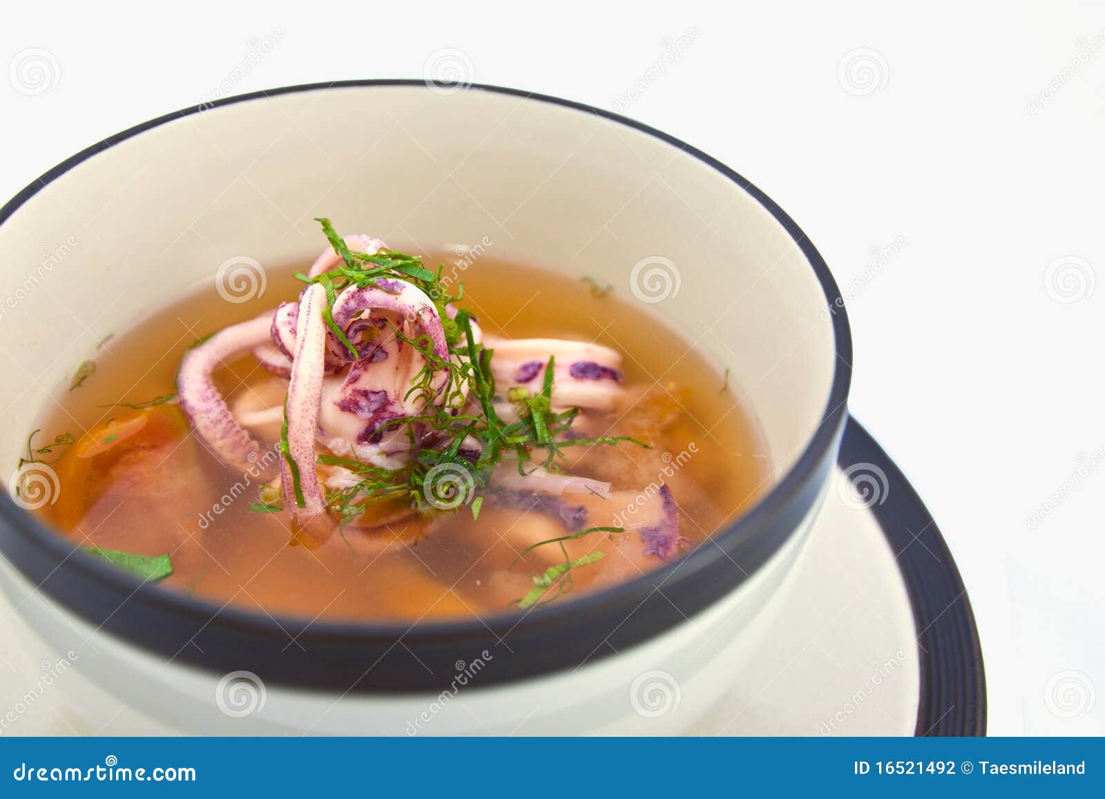 Squid soup stock photo. Image of lunch, dinner, squid - 16521492