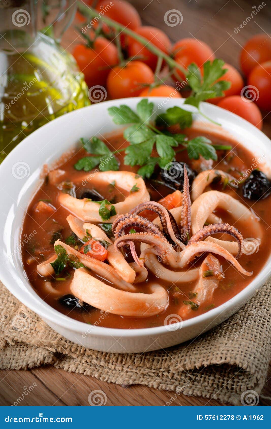 Squid soup in the bowl stock photo. Image of fish, sauce - 57612278
