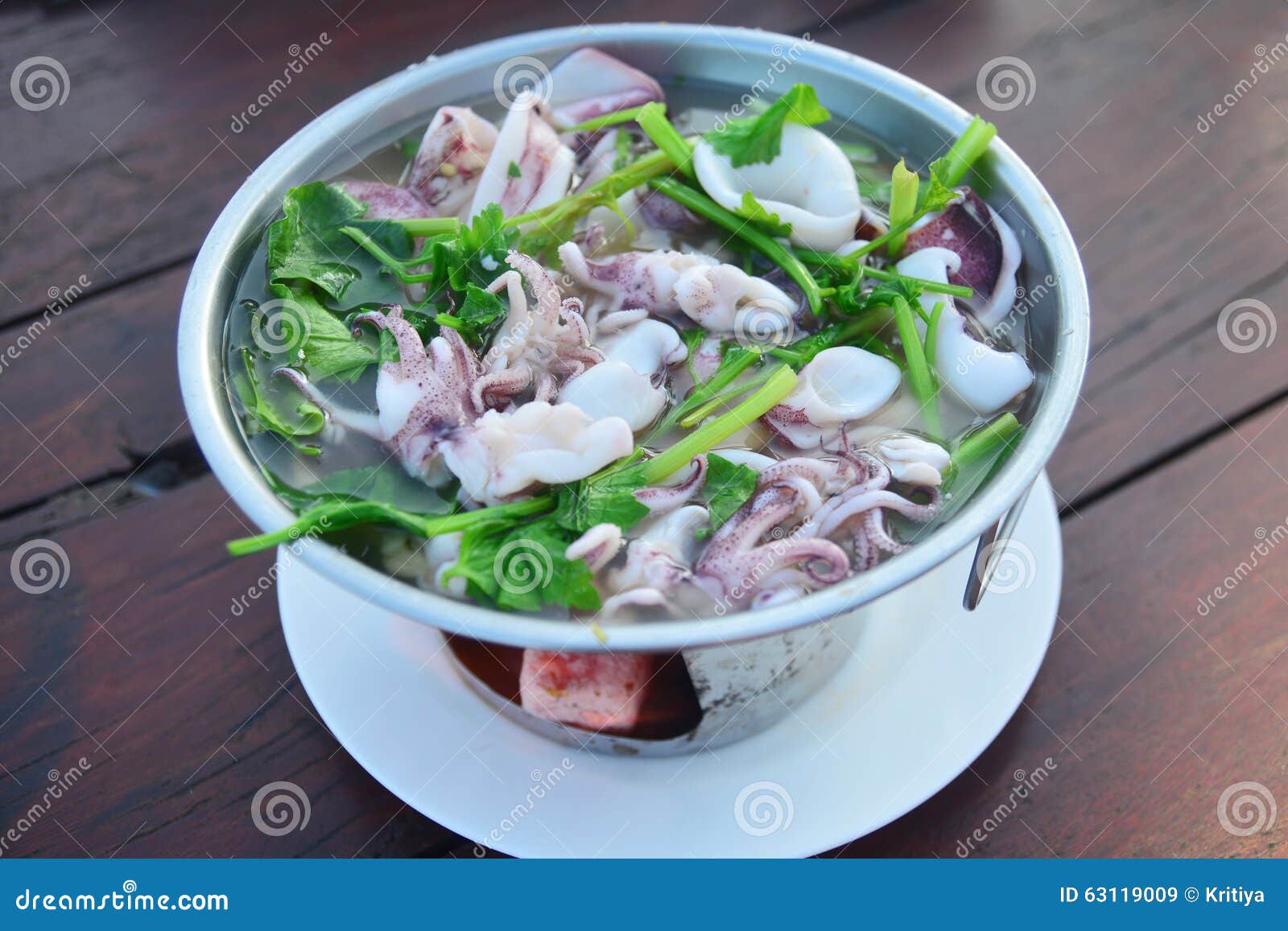 Squid Steamed Lemon,Steam Squid Stock Image - Image of spicy, bistro ...