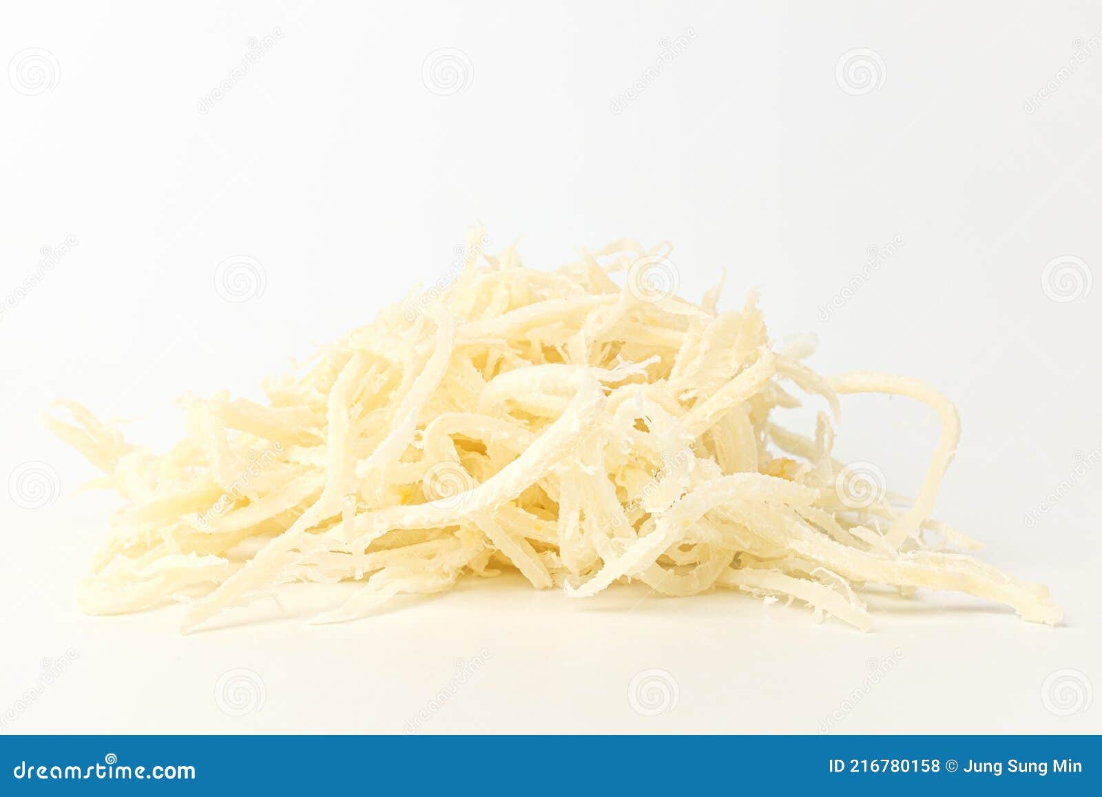 Squid Sticks on a White Background Stock Photo - Image of chewy ...