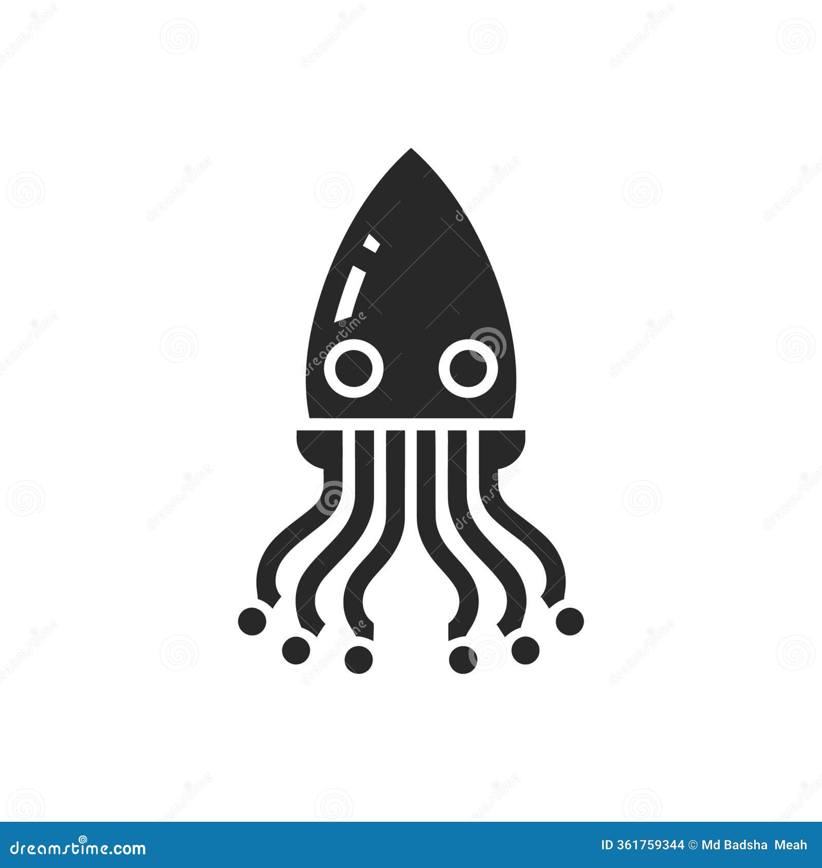 Squid Stylized Icon stock illustration. Illustration of design - 361759344