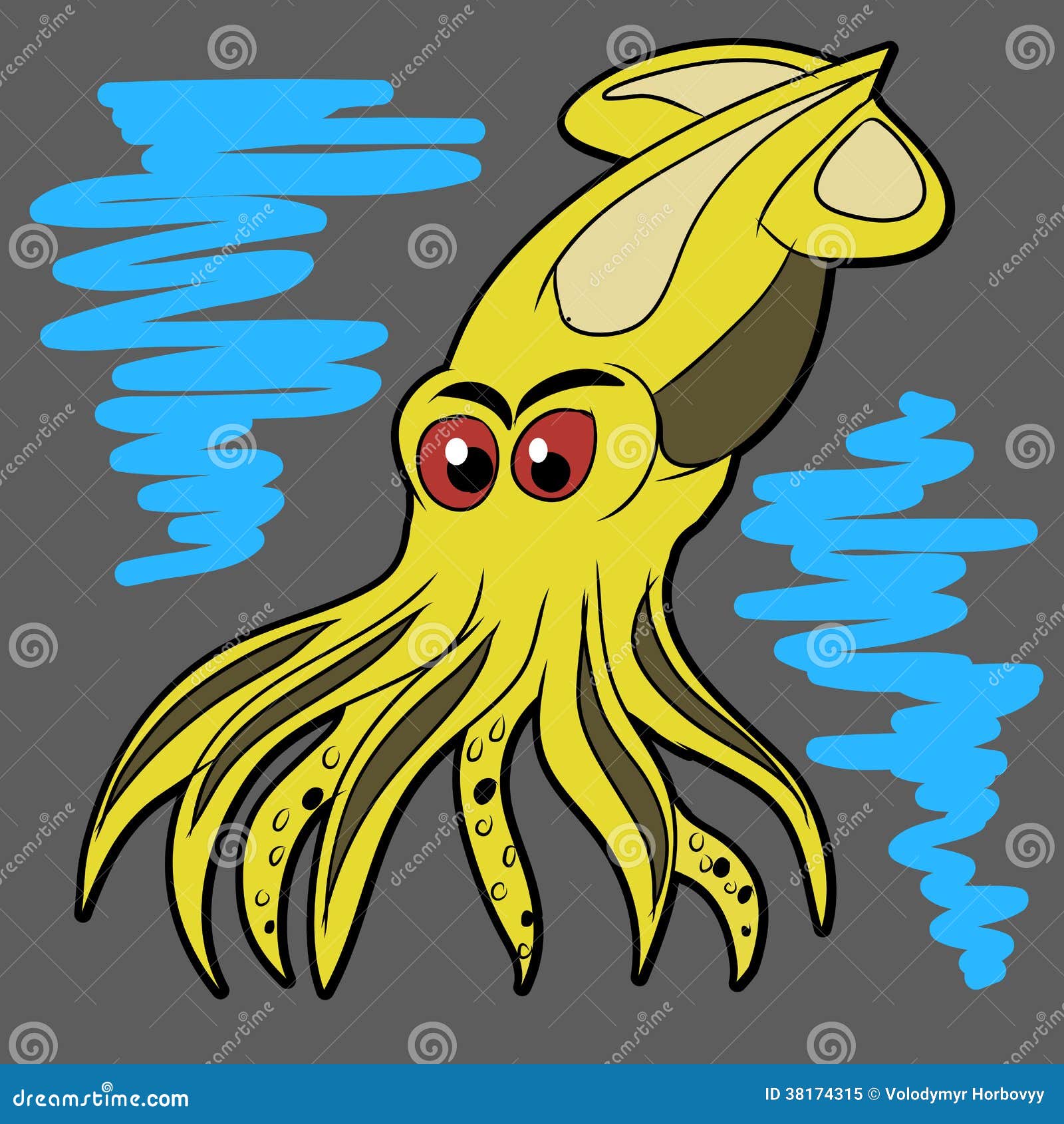 Squid. Vector stock vector. Illustration of life, happy - 38174315