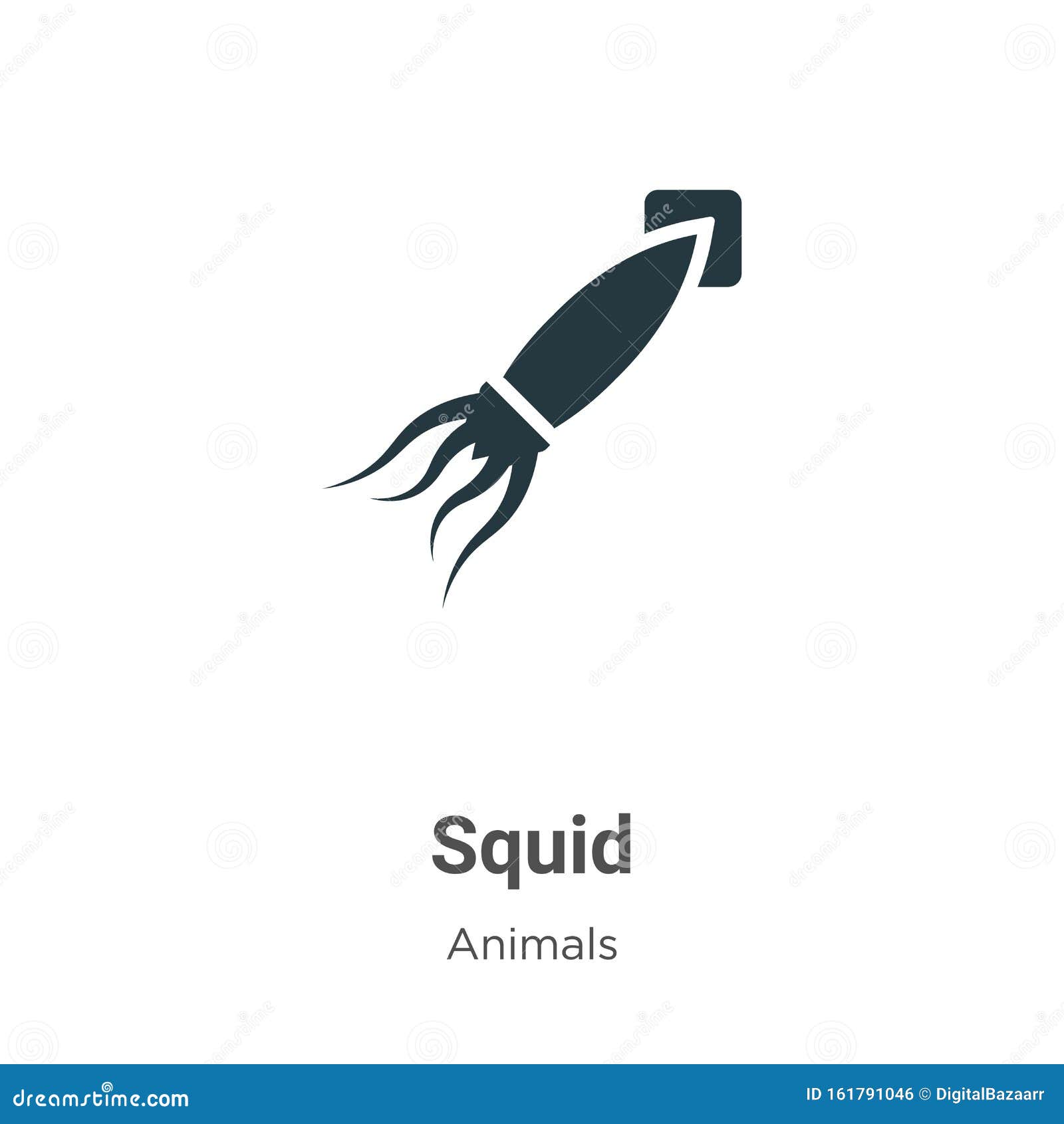 Squid Vector Icon on White Background. Flat Vector Squid Icon Symbol ...