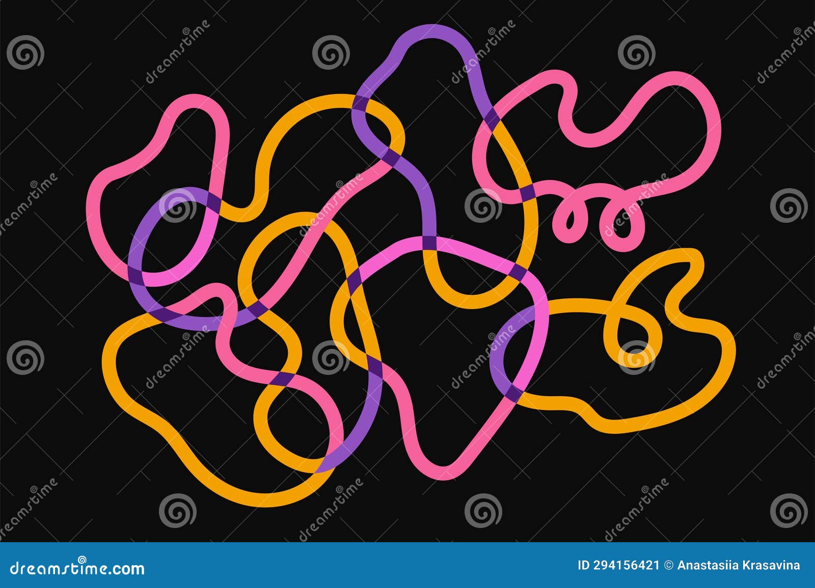 Squiggle Cute Naive Poster. Creative Bright Scribble Abstract Style ...
