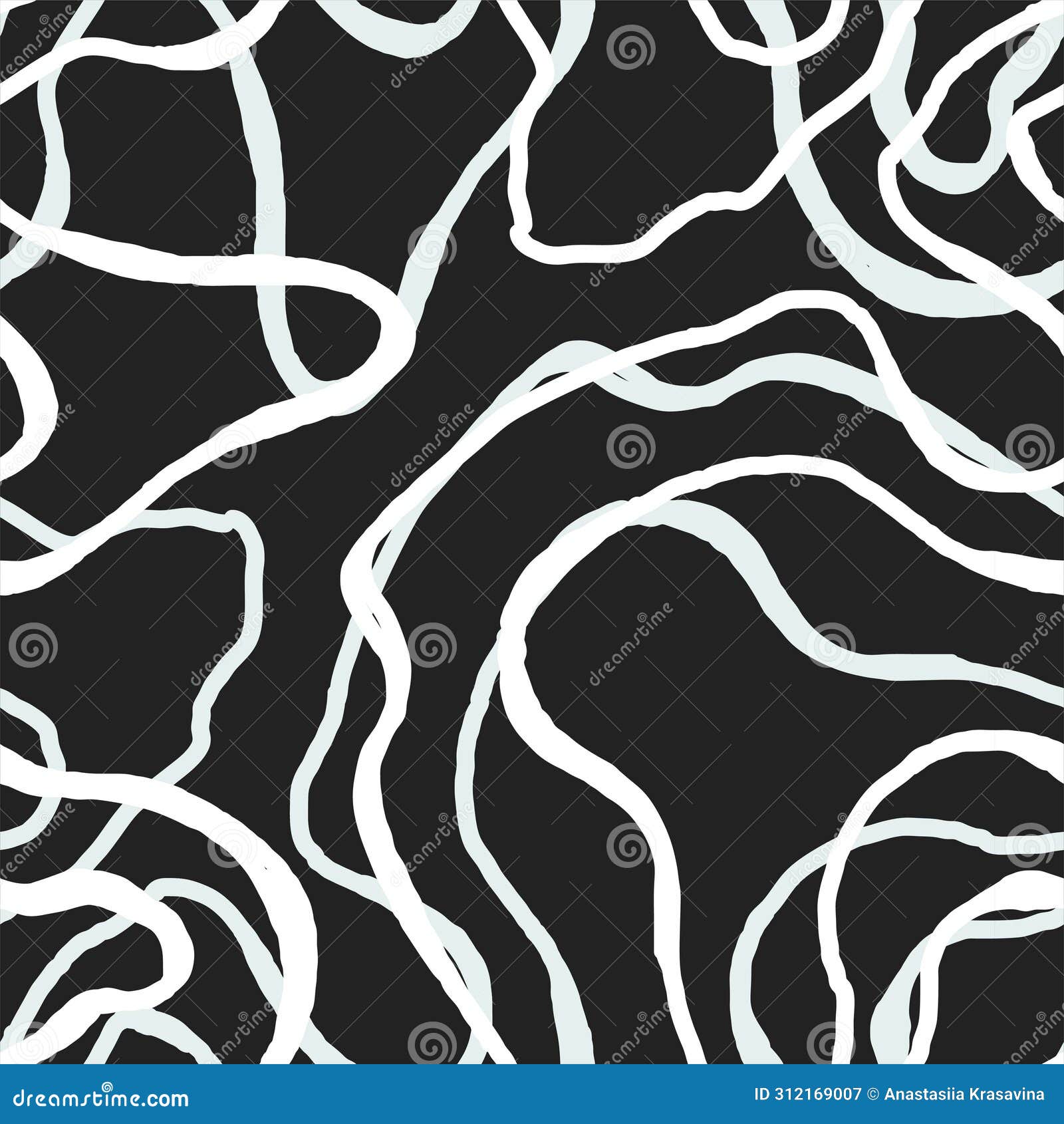 Squiggle Line Doodle Seamless Pattern. Creative Abstract Scribble Style ...