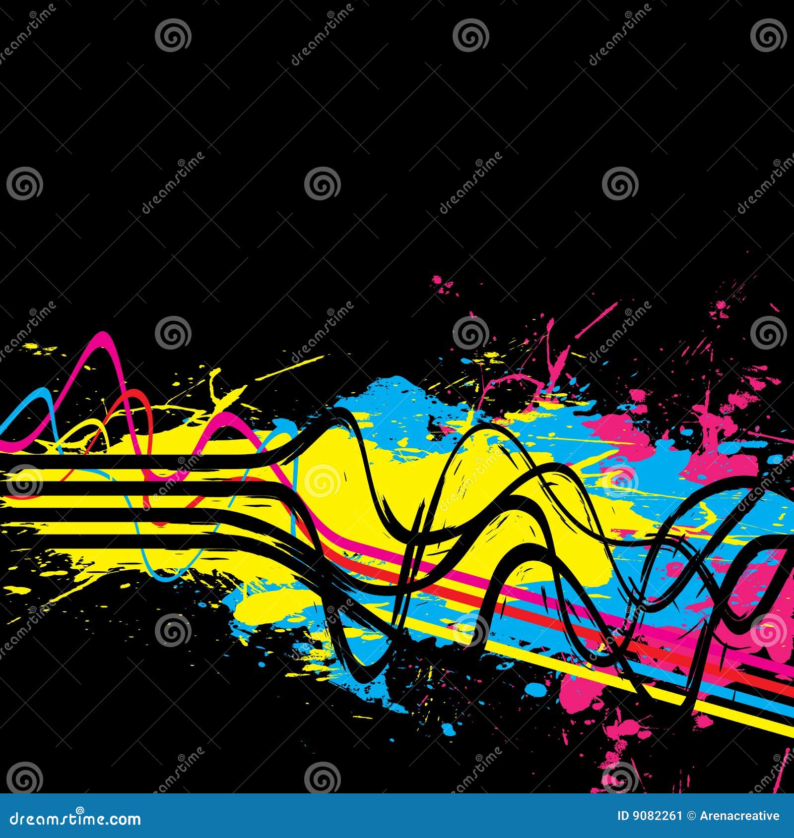 Squiggle Lines Splatter Vector Stock Vector - Illustration of digital ...
