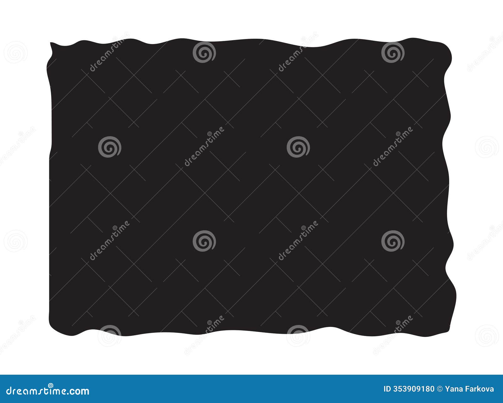 Squiggle Rectangle Shape Frame. Black Wave Edge Stamp. Vector ...