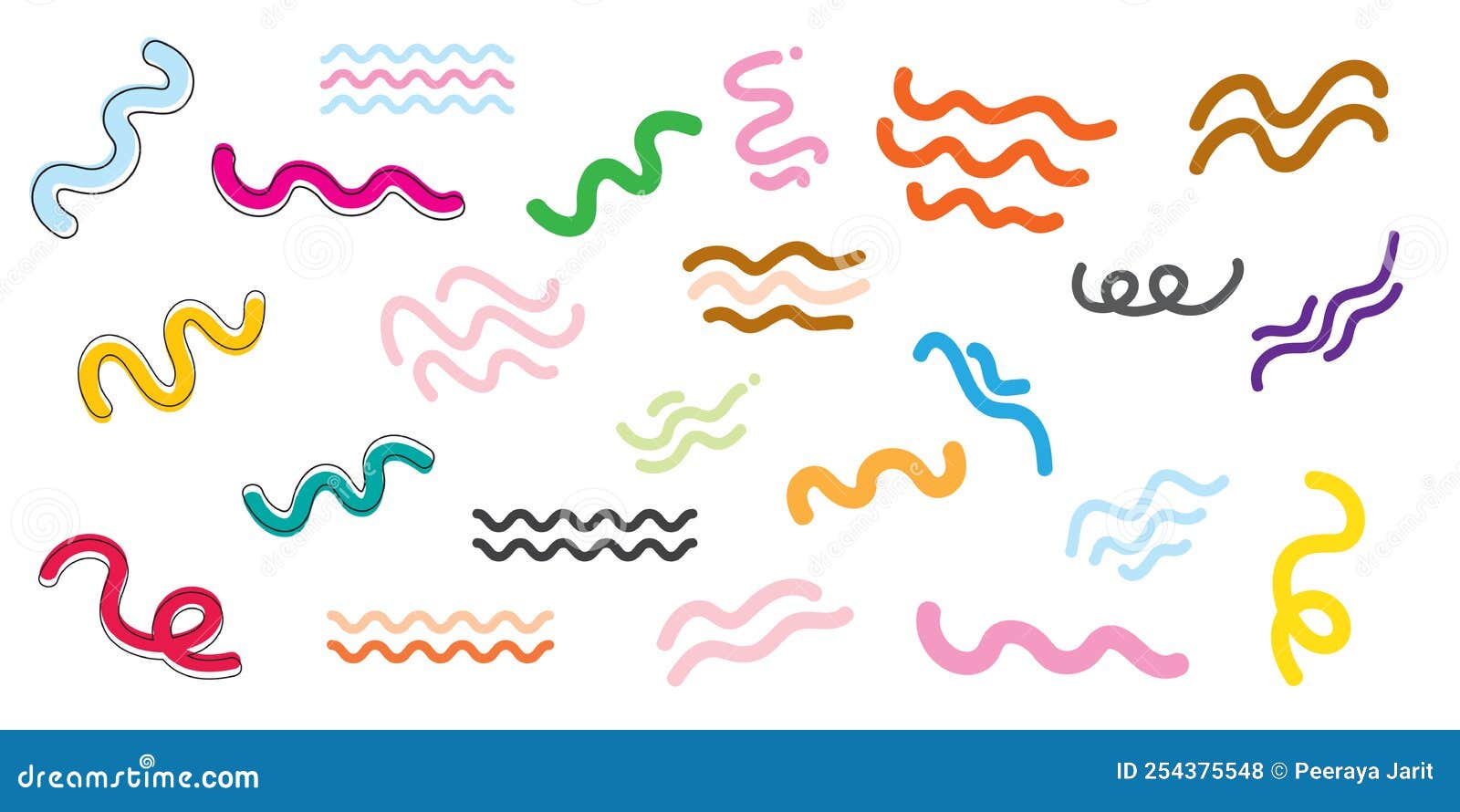 Squiggly Line Hand Painted Modern Style Vector Stock Vector ...