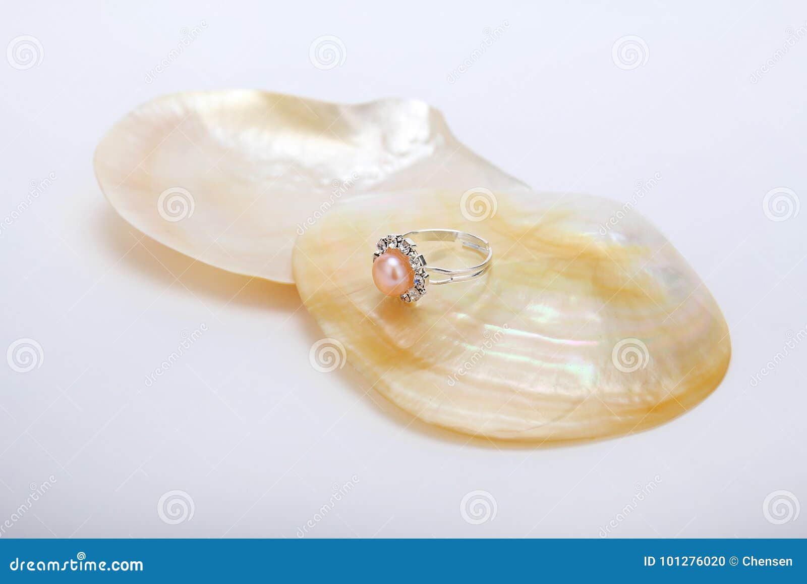 Squilli con la perla fotografia stock. Immagine di diamante - 101276020