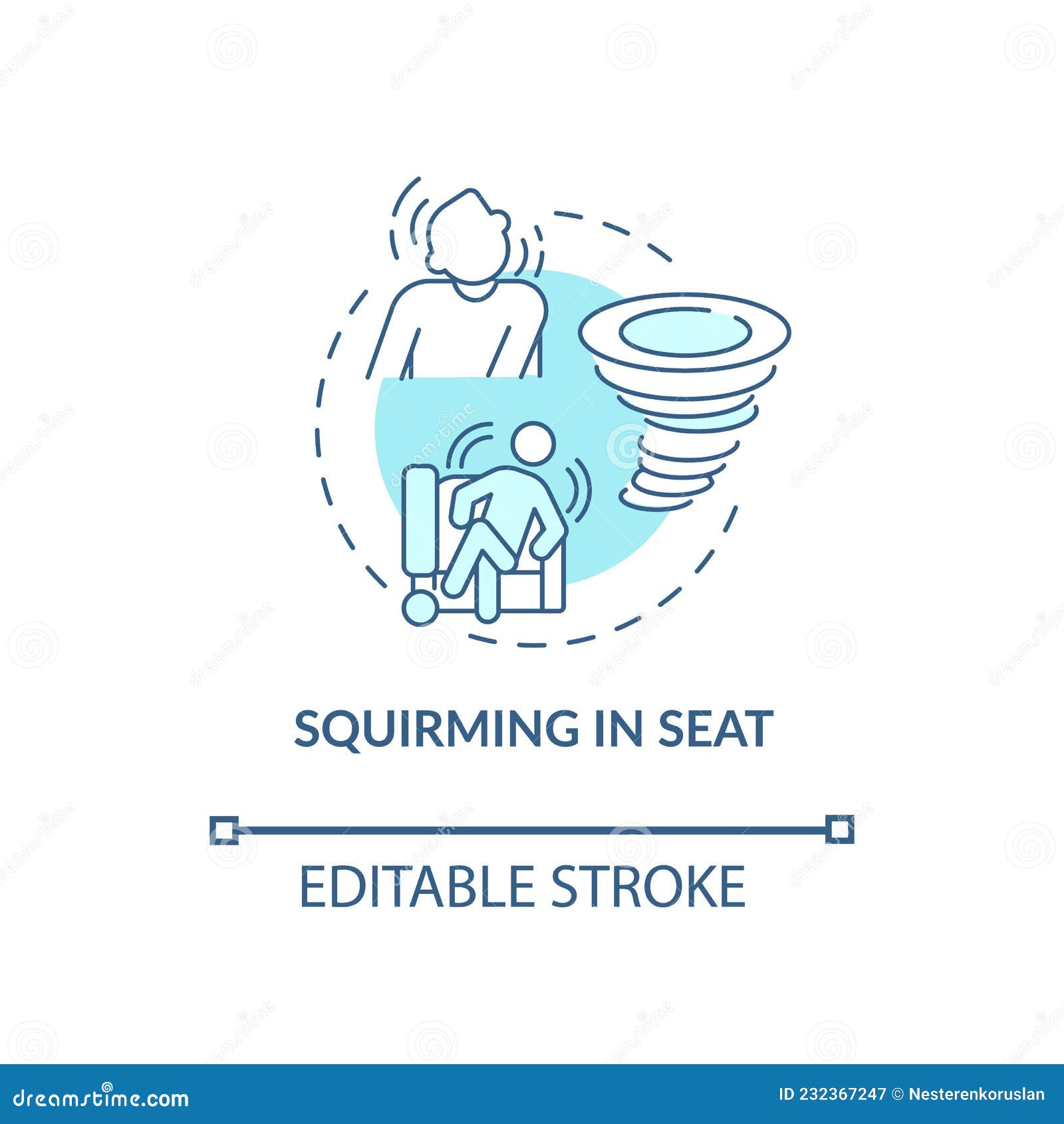 Squirming in Seat Concept Icon Stock Vector - Illustration of chair ...