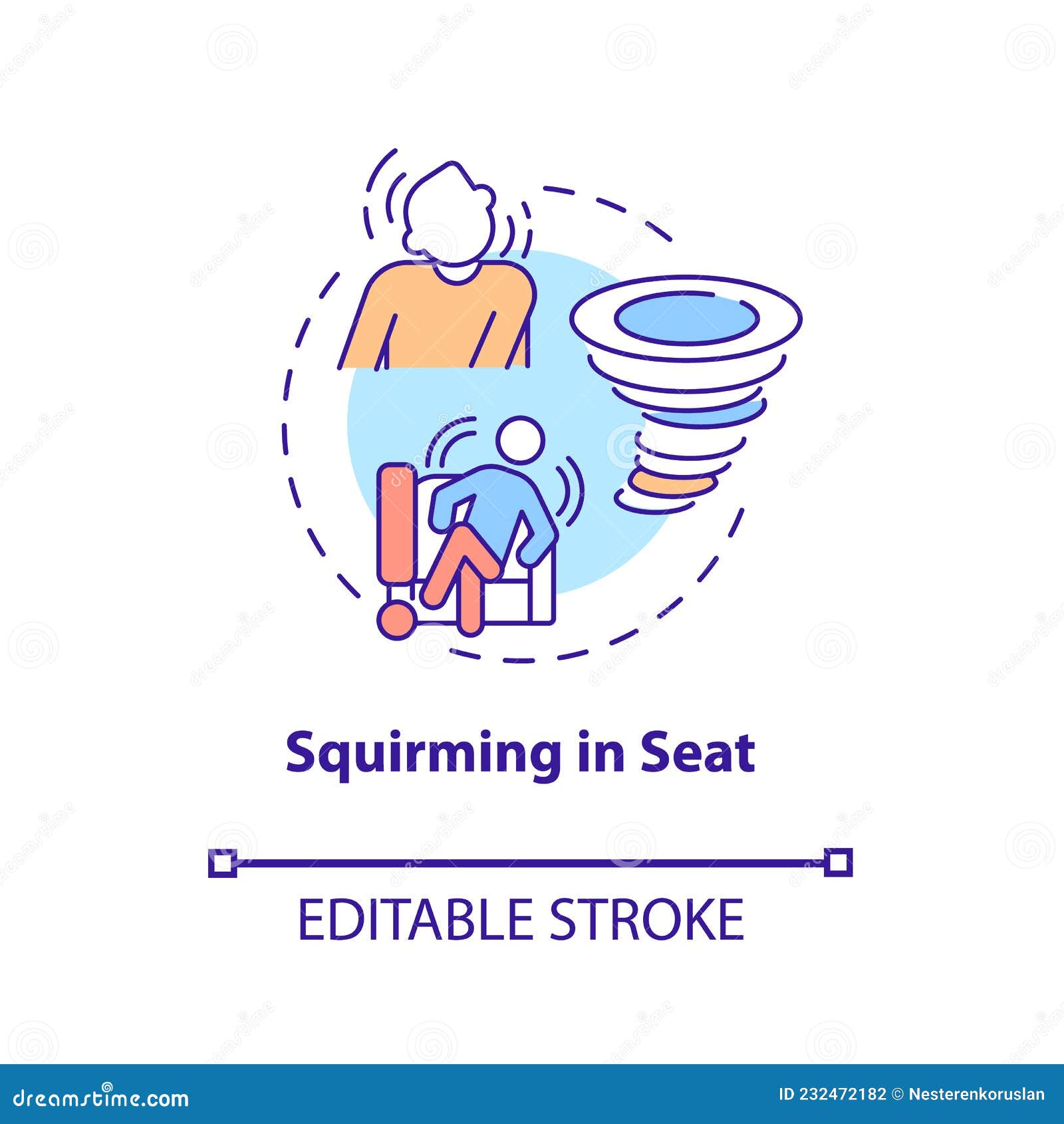 Squirming in Seat Concept Icon Stock Vector - Illustration of linear ...