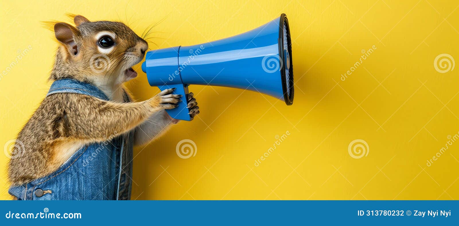 Squirrel Announcing Using Megaphone. Notifying, Warning, Announcement ...