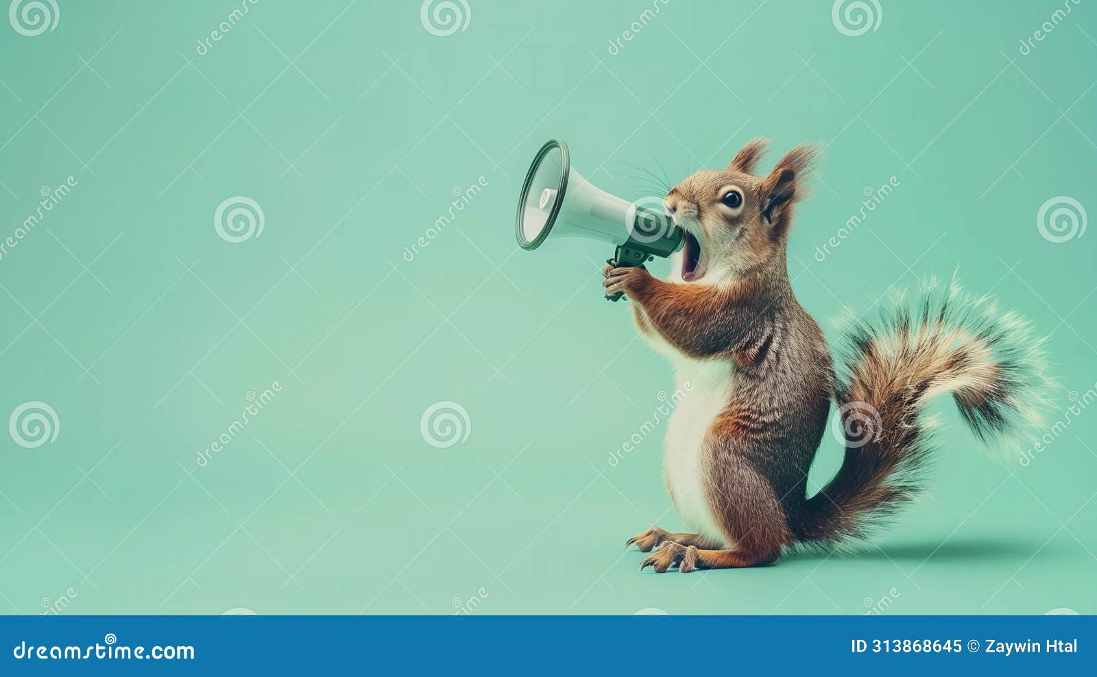 Squirrel Announcing Using Megaphone. Notifying, Warning, Announcement ...