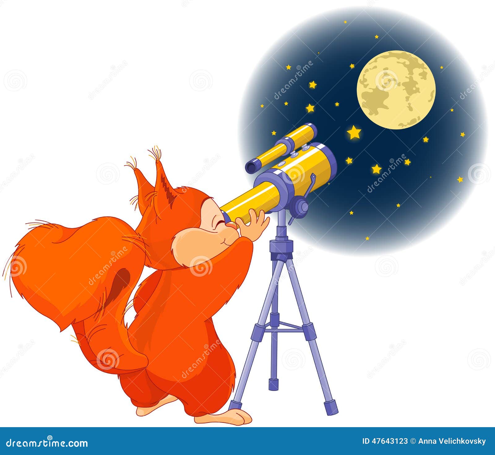Owl Astronomer With Animal Are Watching For Planets Cartoon Vector ...
