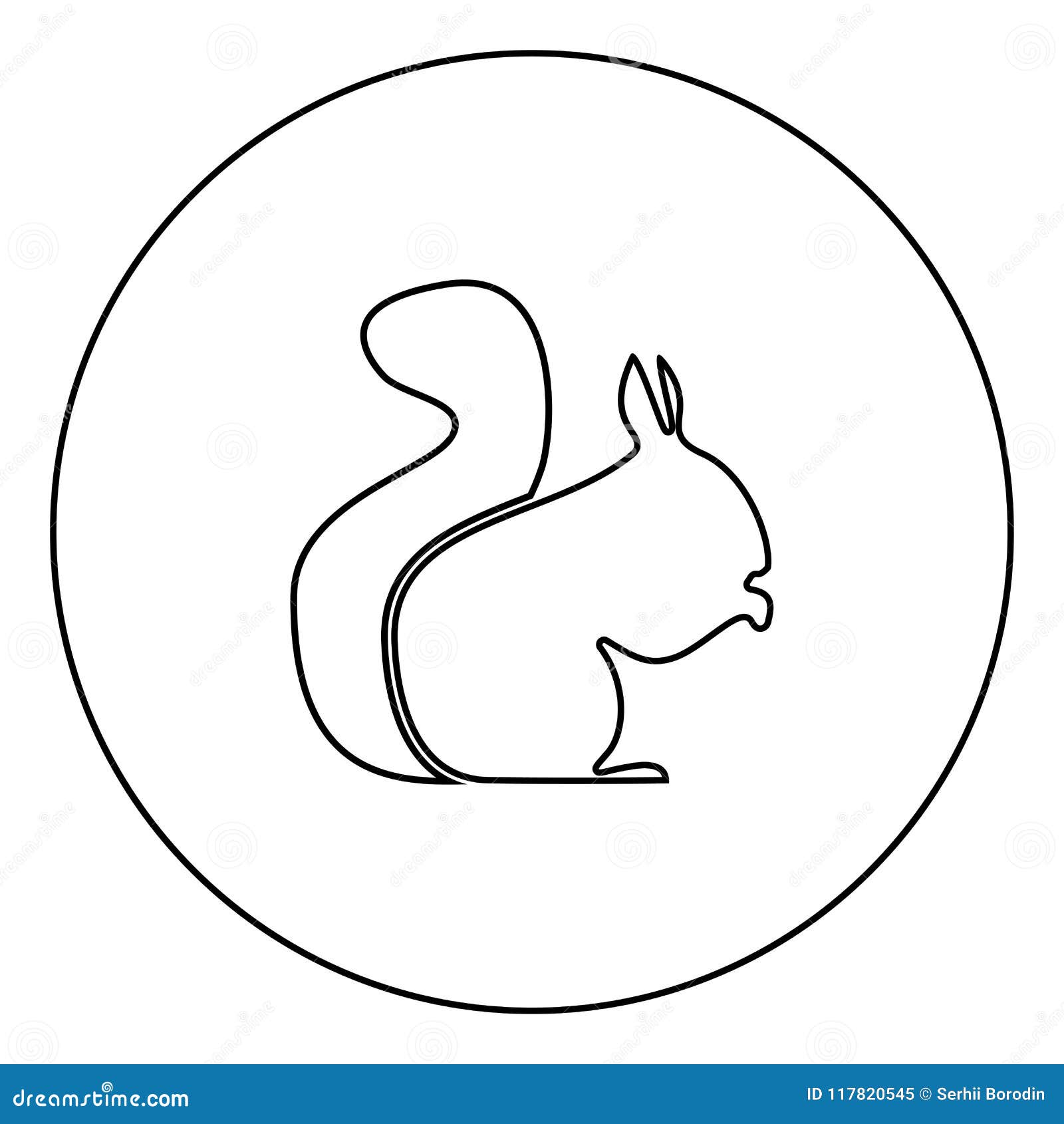 Squirrel Black Icon in Circle Outline Stock Vector - Illustration of ...