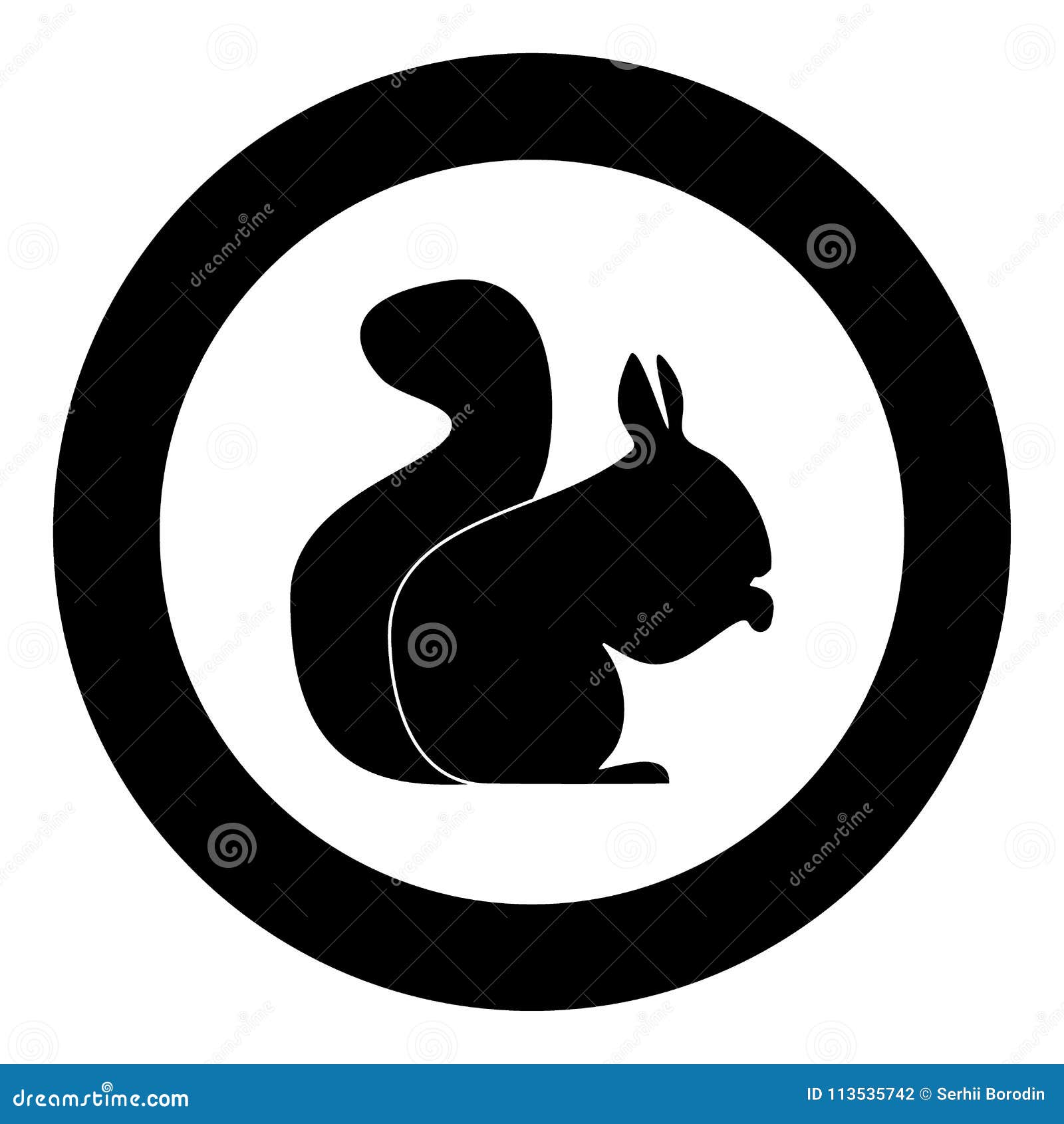 Squirrel Black Icon in Circle Vector Illustration Stock Vector ...