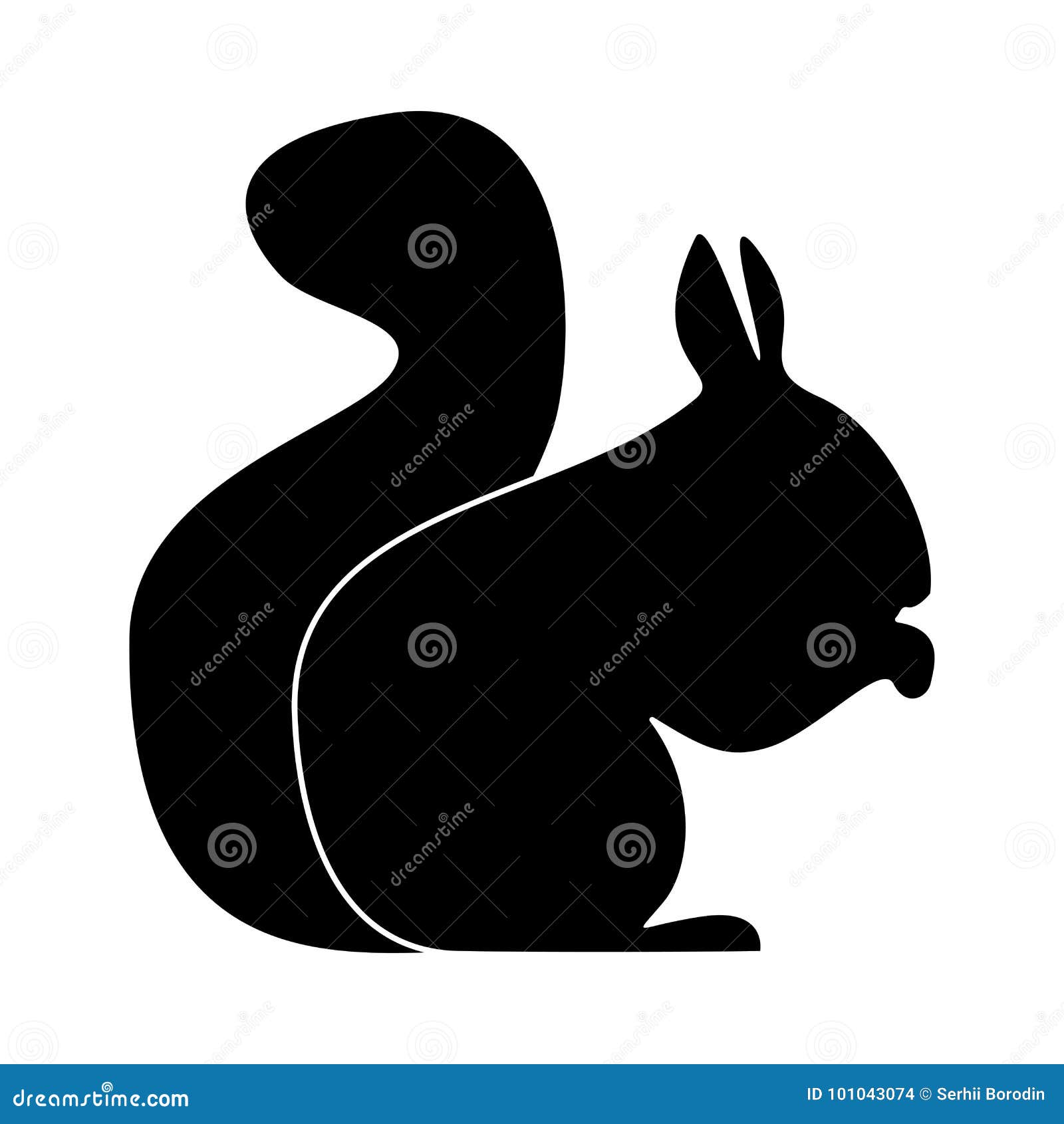 Squirrel black icon . stock vector. Illustration of furry - 101043074