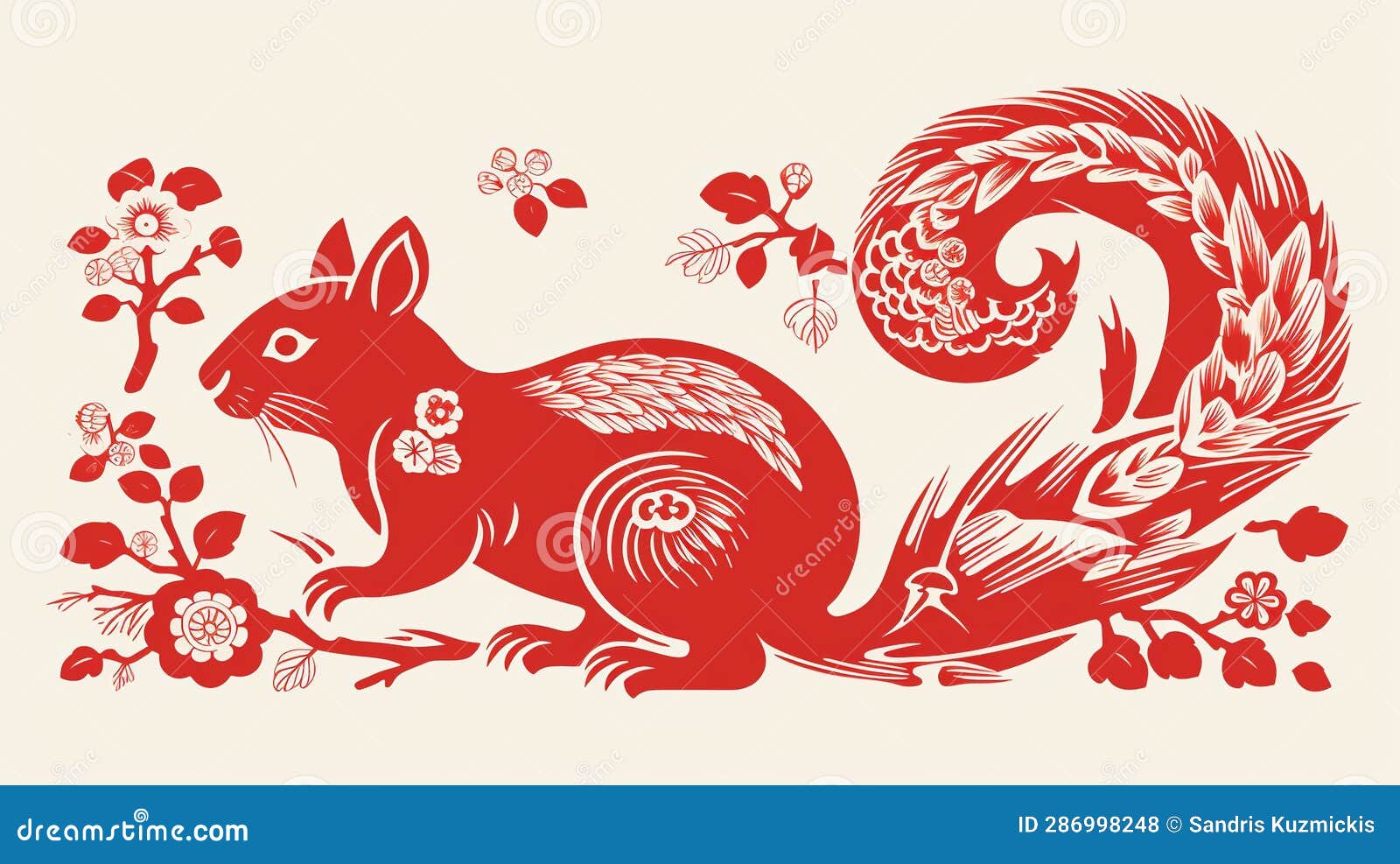 A China Squirrel On The Tree In Stalin Park Made With Generative AI ...