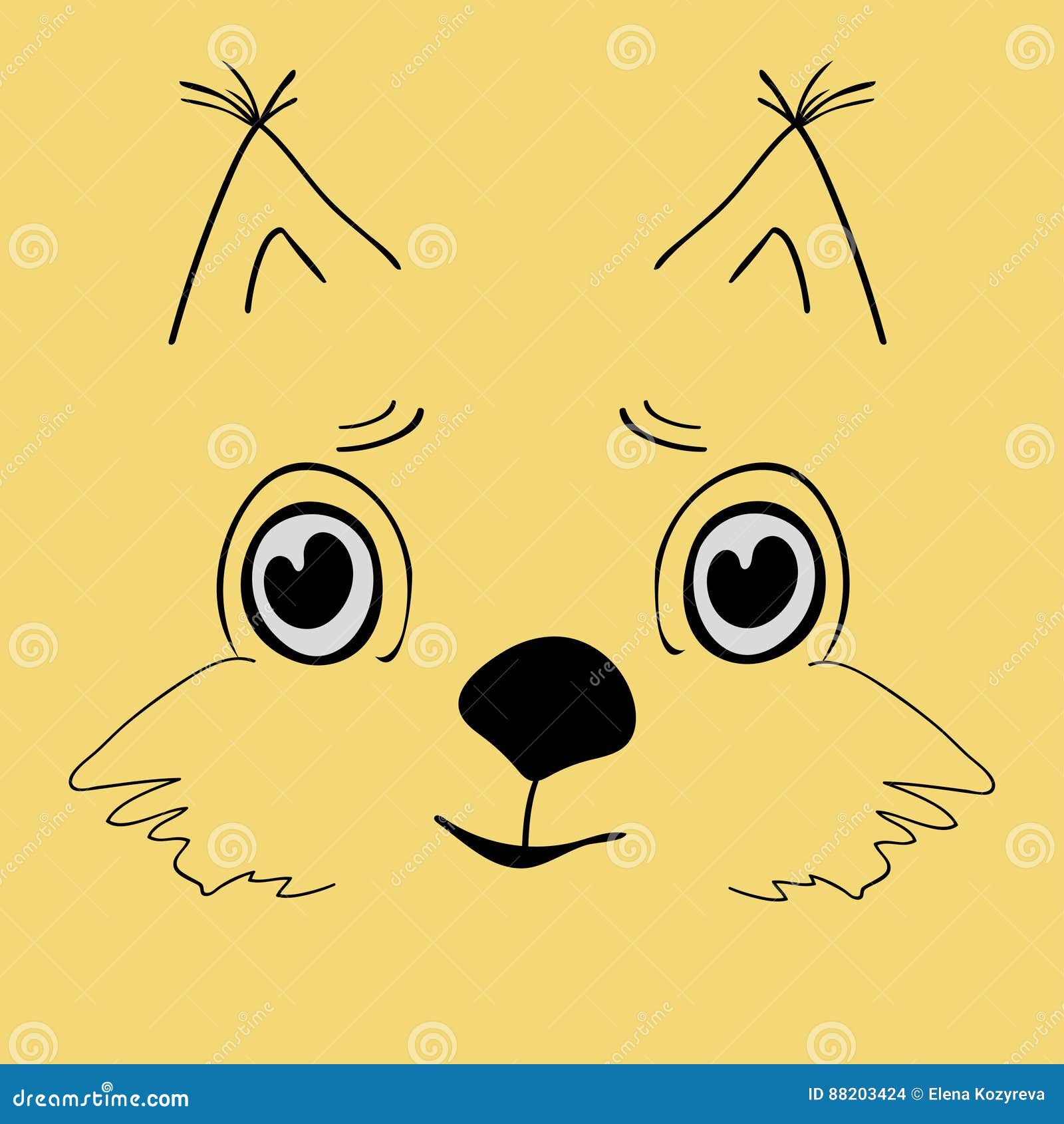 Squirrel cute head cartoon stock vector. Illustration of fuzzy - 88203424
