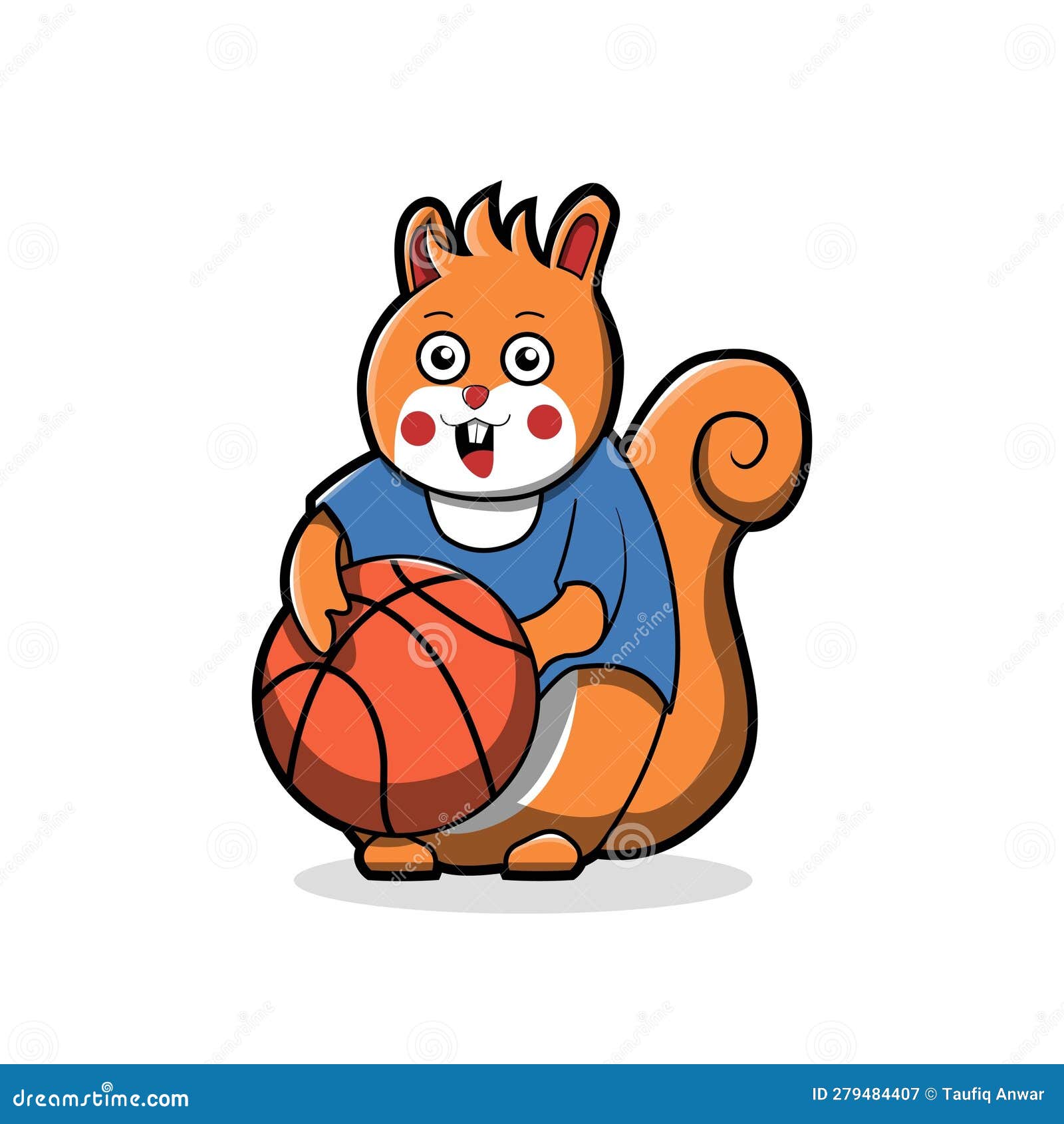 Squirrel Cute Playing Basketball Vector Design Stock Vector ...