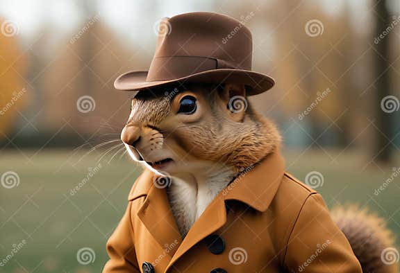 The Squirrel Detective in Stunning Stock Illustration - Illustration of ...