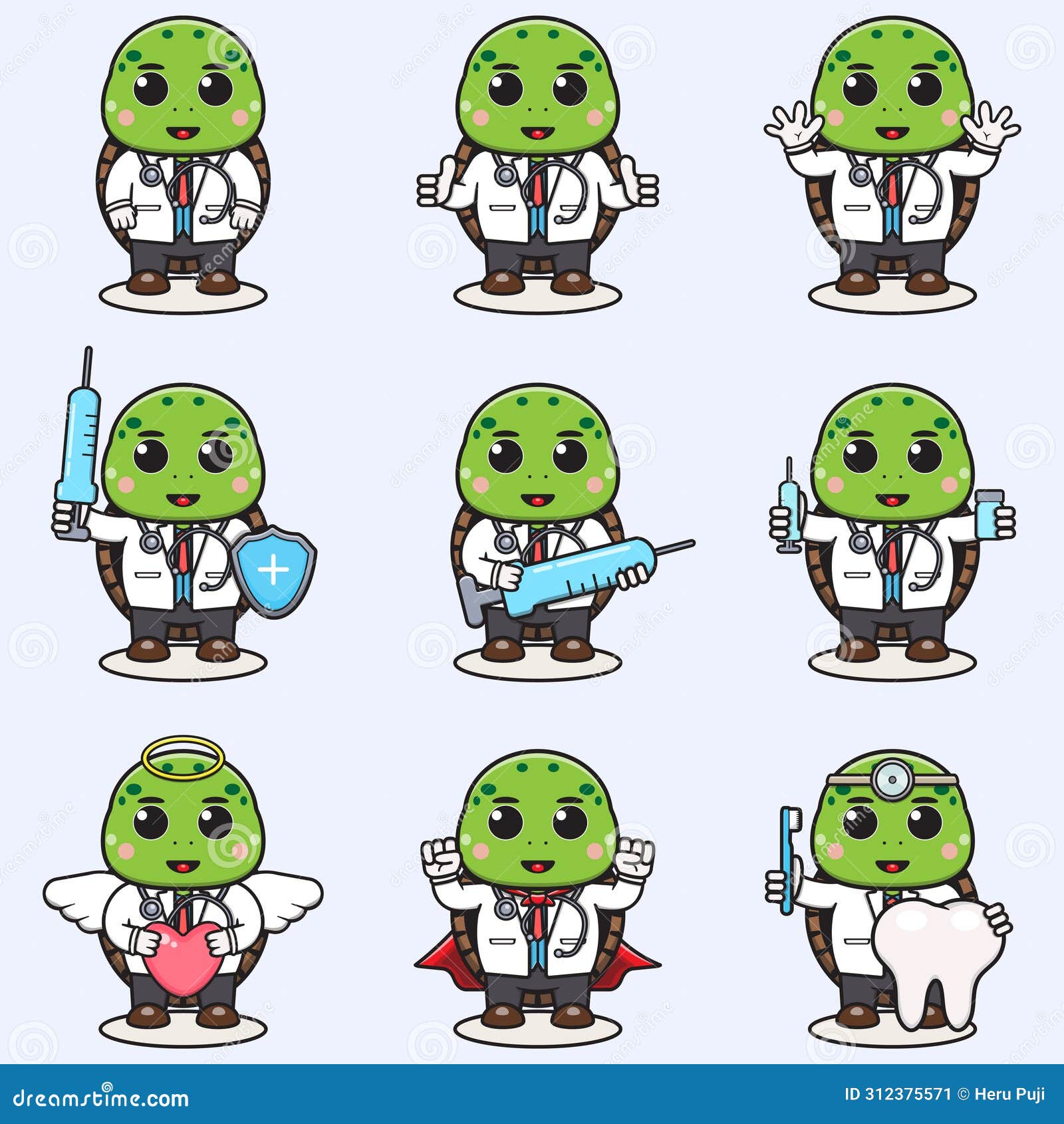 Vector Illustration of Cute Turtle Doctor Cartoon Stock Vector ...