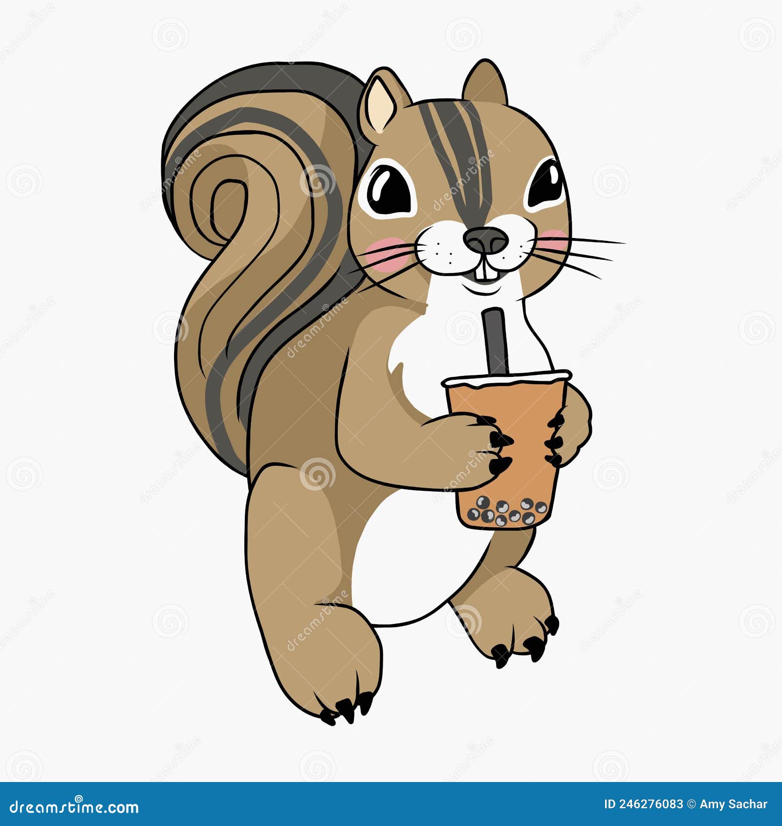 Squirrel Drinking Coffee