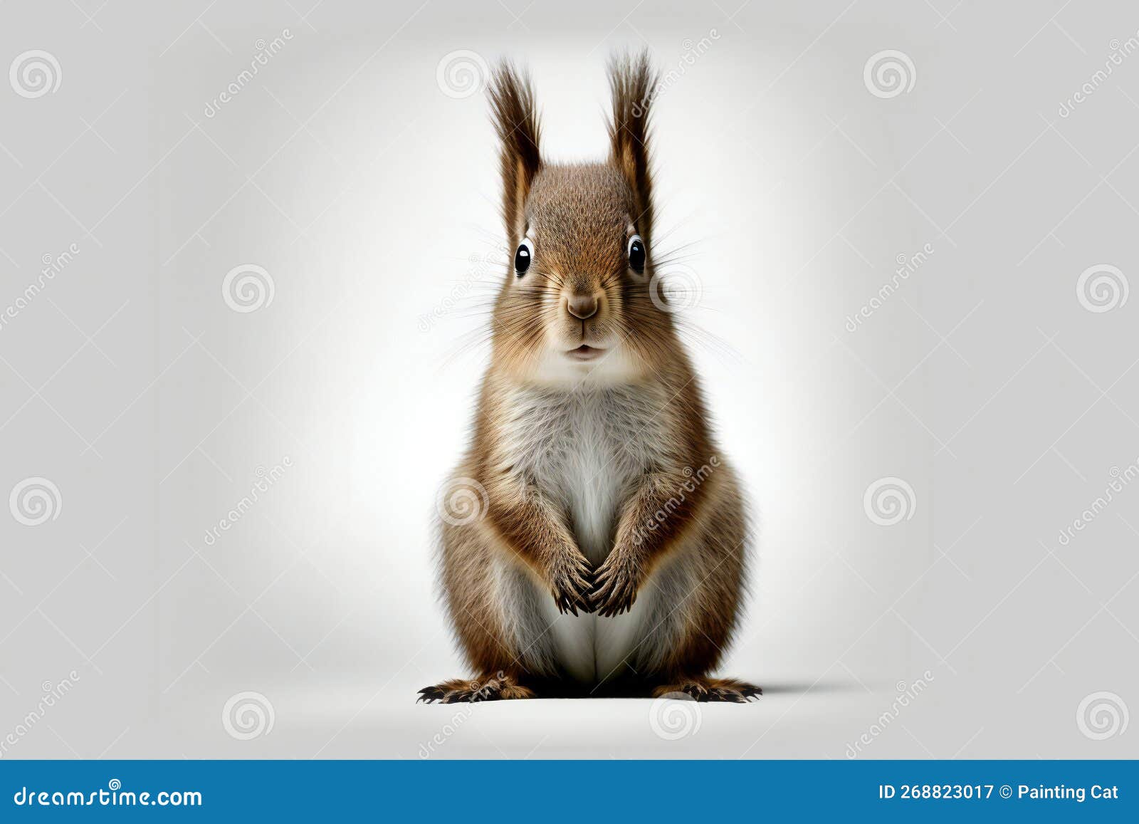 Red Squirrel, Front View Of Sciurus Vulgaris, Isolated On White ...