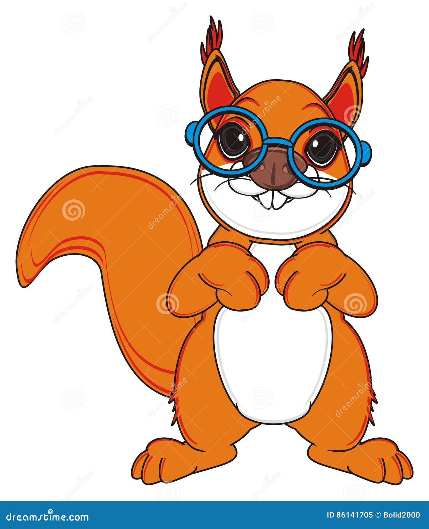 Squirrel in glasses stock illustration. Illustration of wood - 86141705